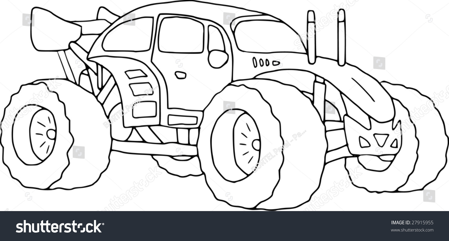 Vector Monster Car Isolated On Background Stock Vector (Royalty Free ...