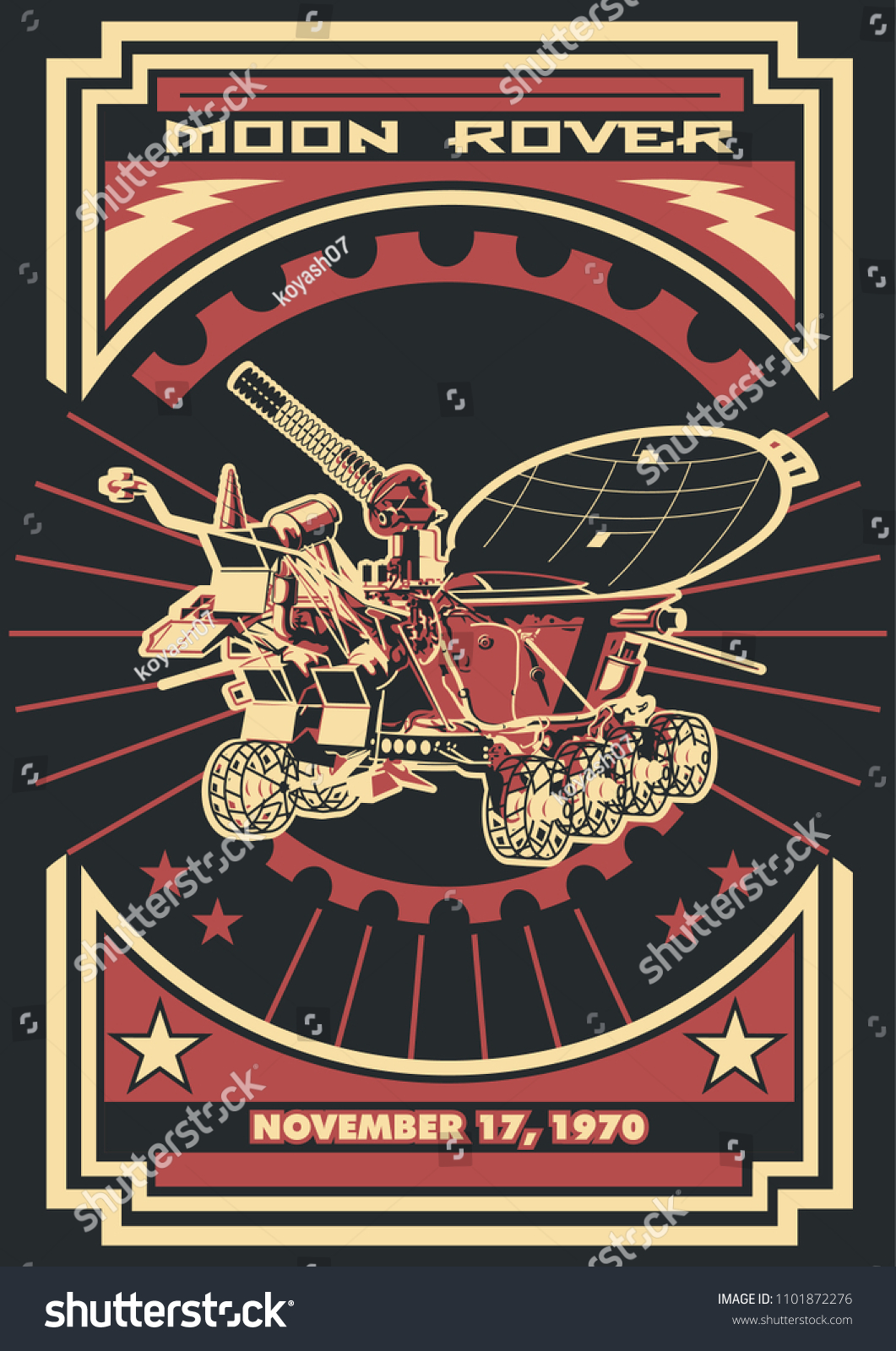 Vector Moon Rover Soviet Space Propaganda Stock Vector (Royalty Free ...