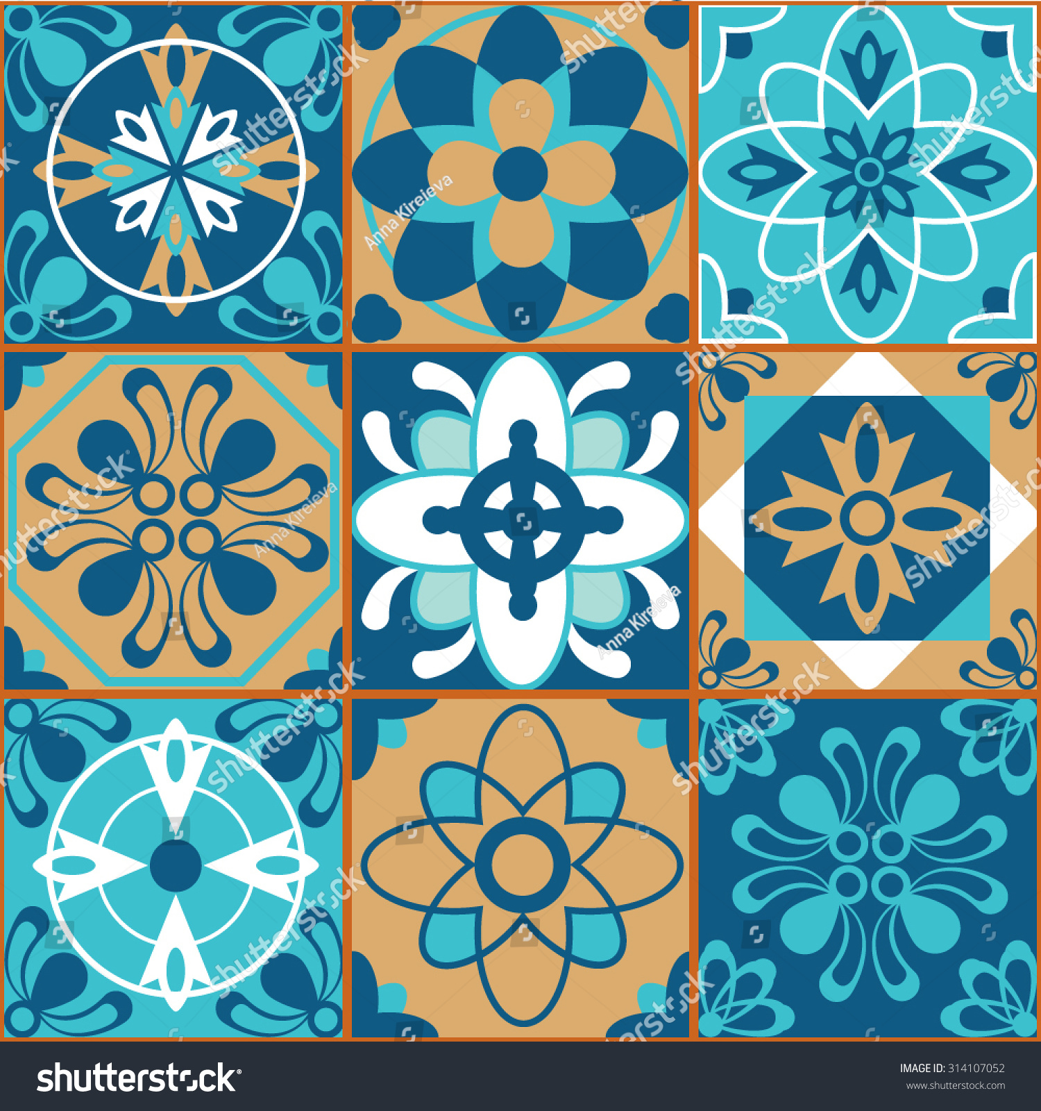 Vector Moroccan Tiles Ornaments Stock Vector (Royalty Free) 314107052 ...