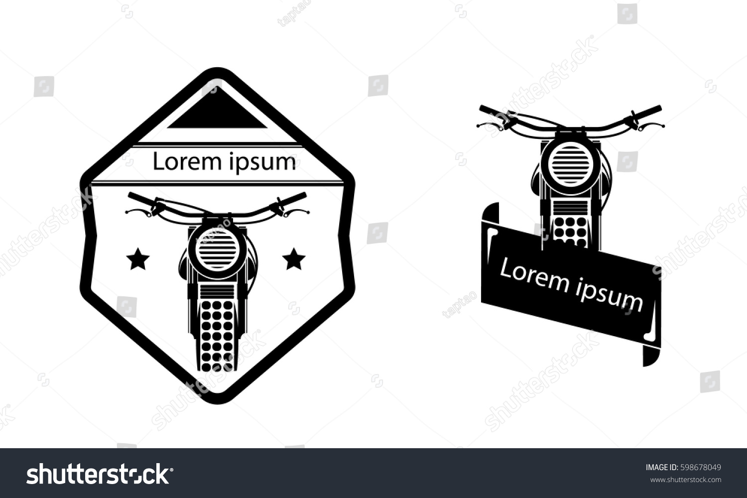 Vector Motorcycle Logo Black White Stock Vector (Royalty Free) 598678049