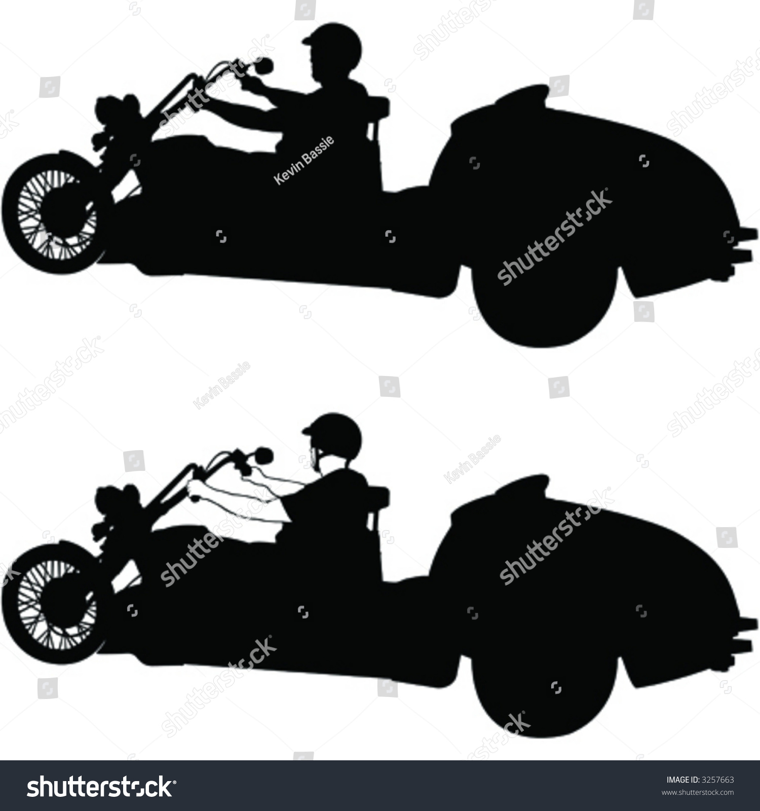Vector Motorcycle Trike Stock Vector (Royalty Free) 3257663