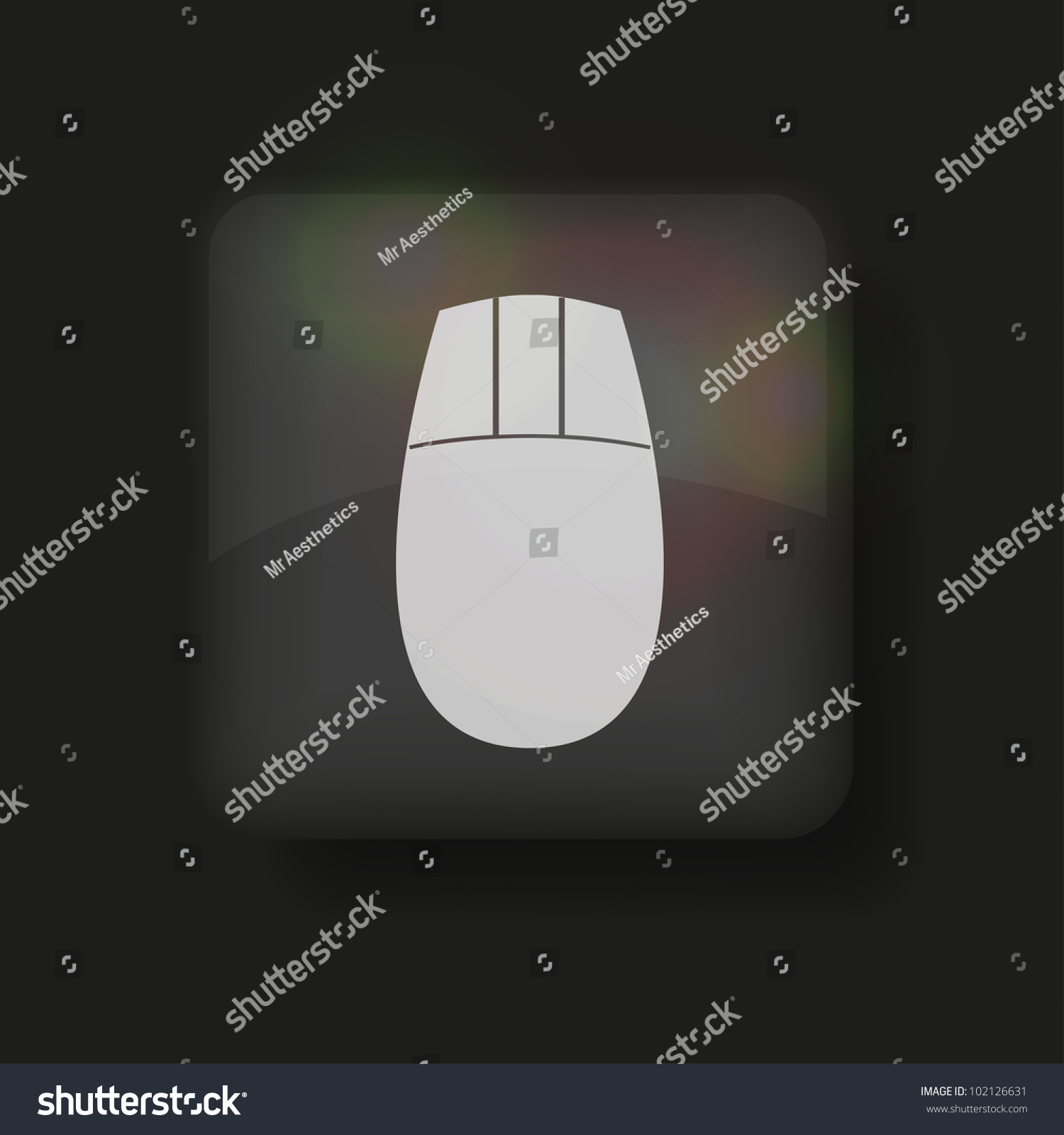 Vector Mouse Web Icon On Black Stock Vector (Royalty Free) 102126631 ...