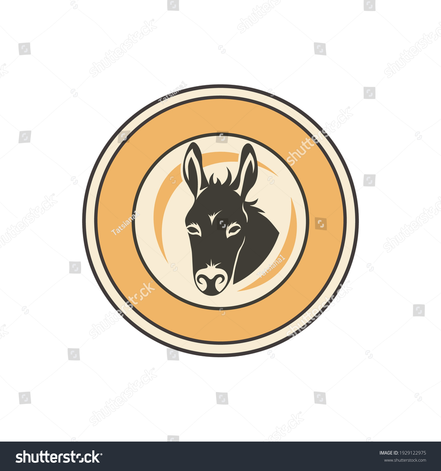 Vector Mule Head Circle On Transparent Stock Vector (Royalty Free ...