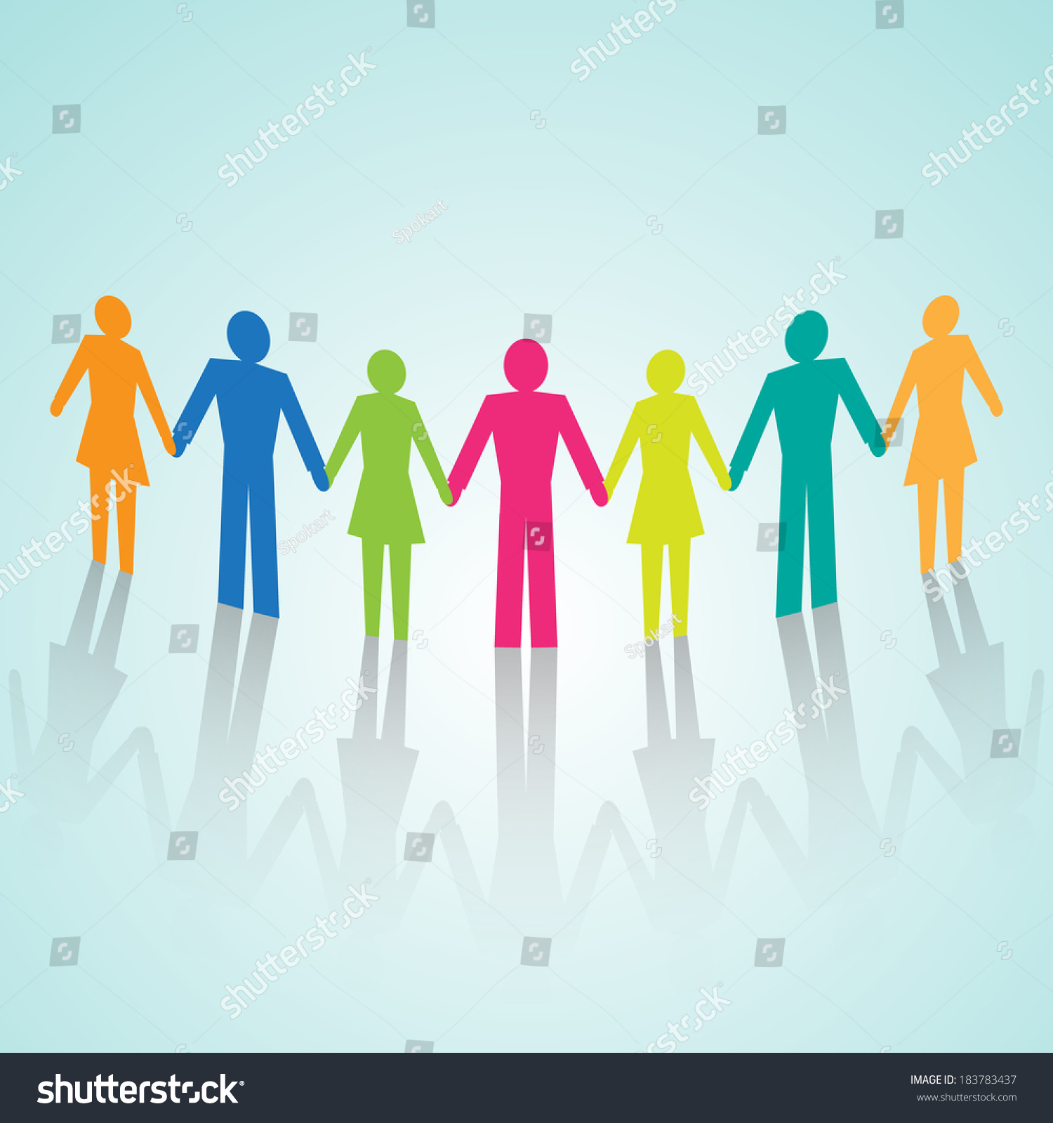 Vector Multicolor Human Community Pictograms Stock Vector (Royalty Free ...