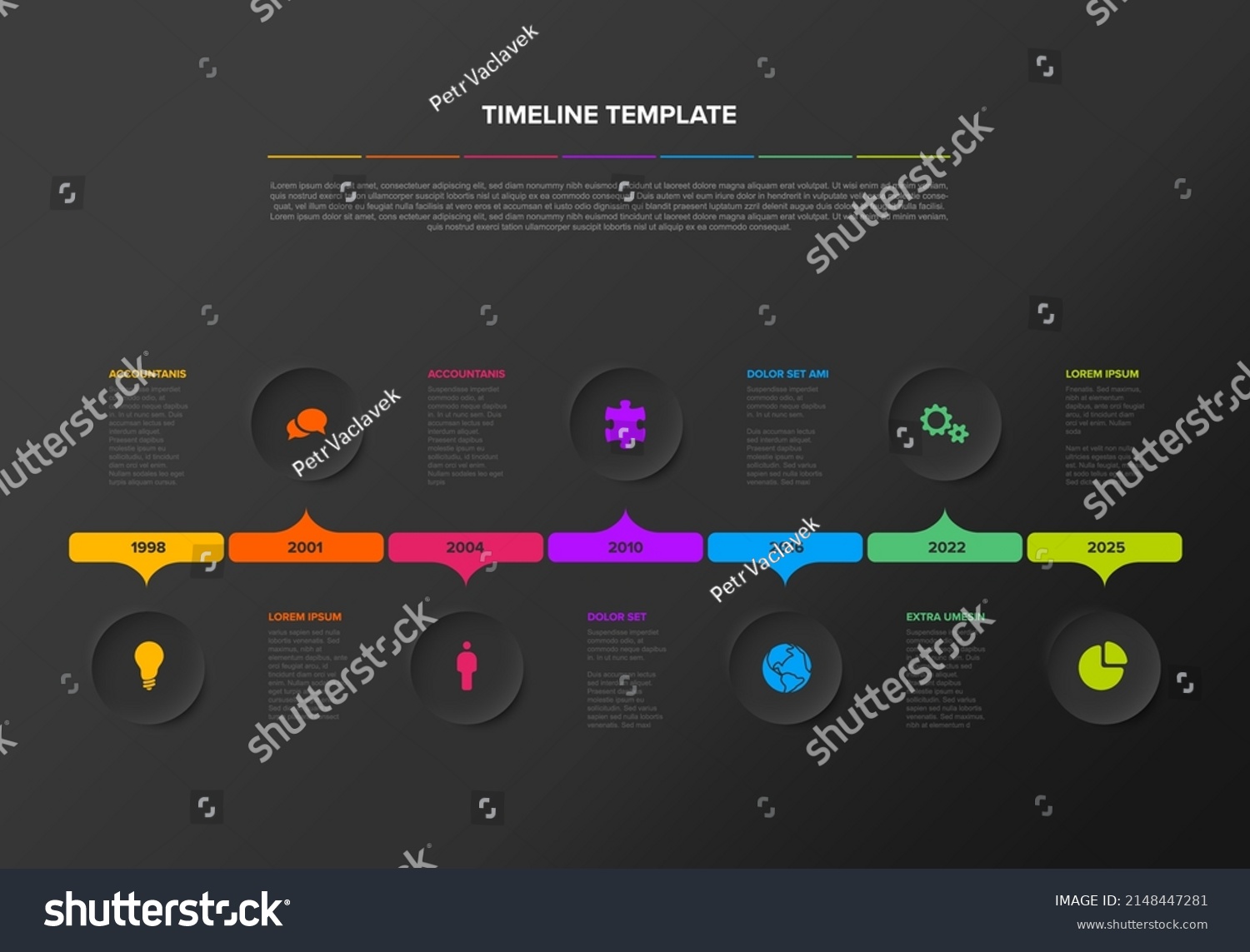 Vector Multipurpose Simple Dark Progress Timeline Stock Vector (Royalty ...