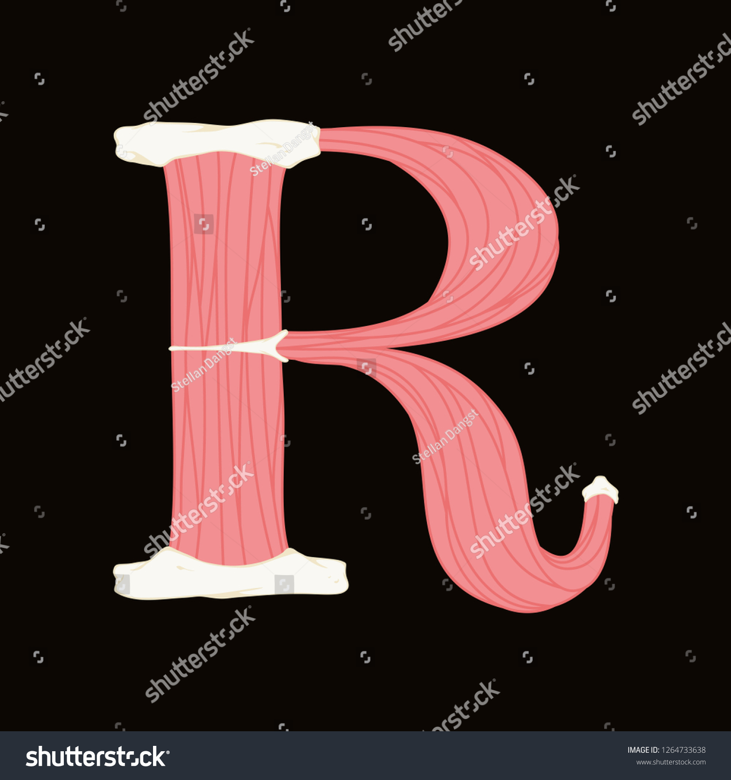 Vector Muscle Font Stock Vector (Royalty Free) 1264733638 | Shutterstock