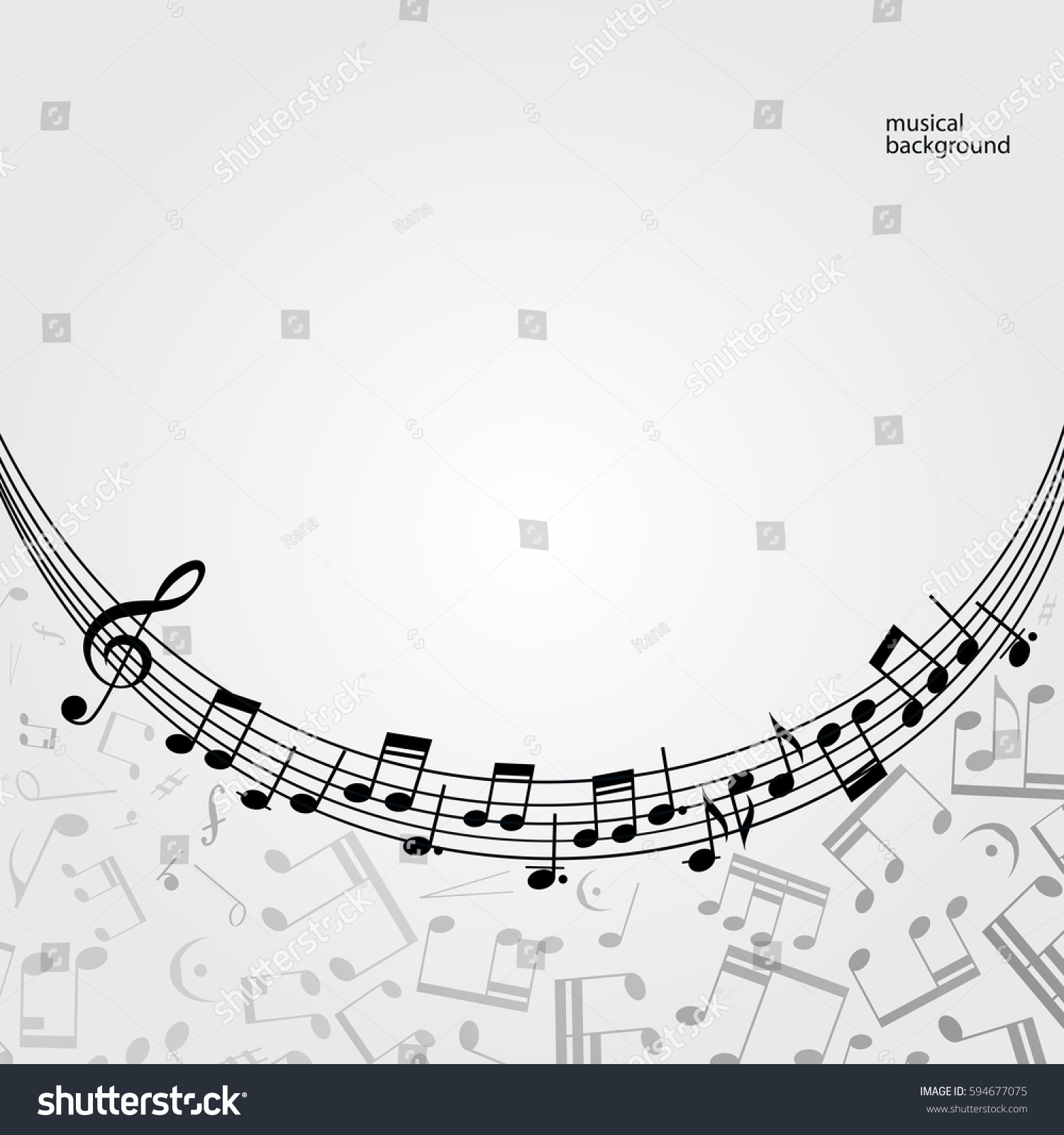 Vector Music Background Melody Notes Key Stock Vector (Royalty Free ...