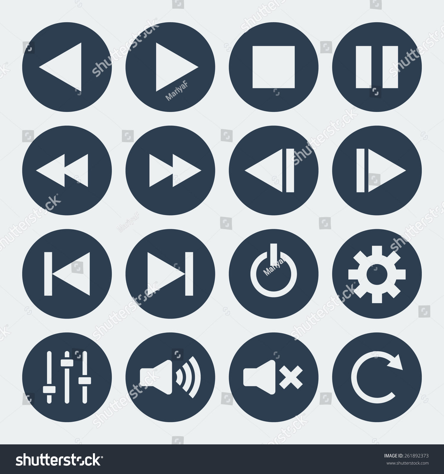 Vector Music Control Icons File Format Stock Vector (Royalty Free ...