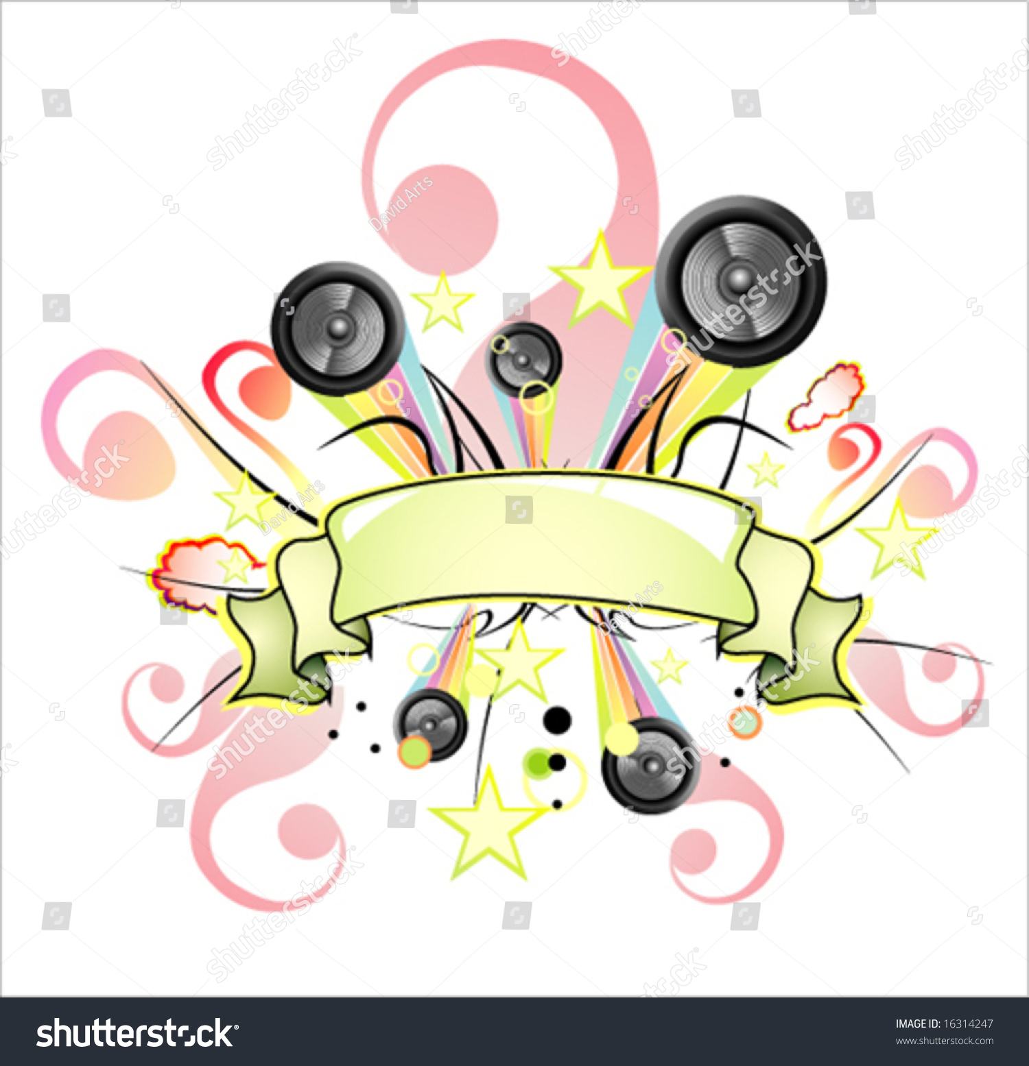 Vector Music Theme Banner Shape Fantasy Stock Vector (Royalty Free ...