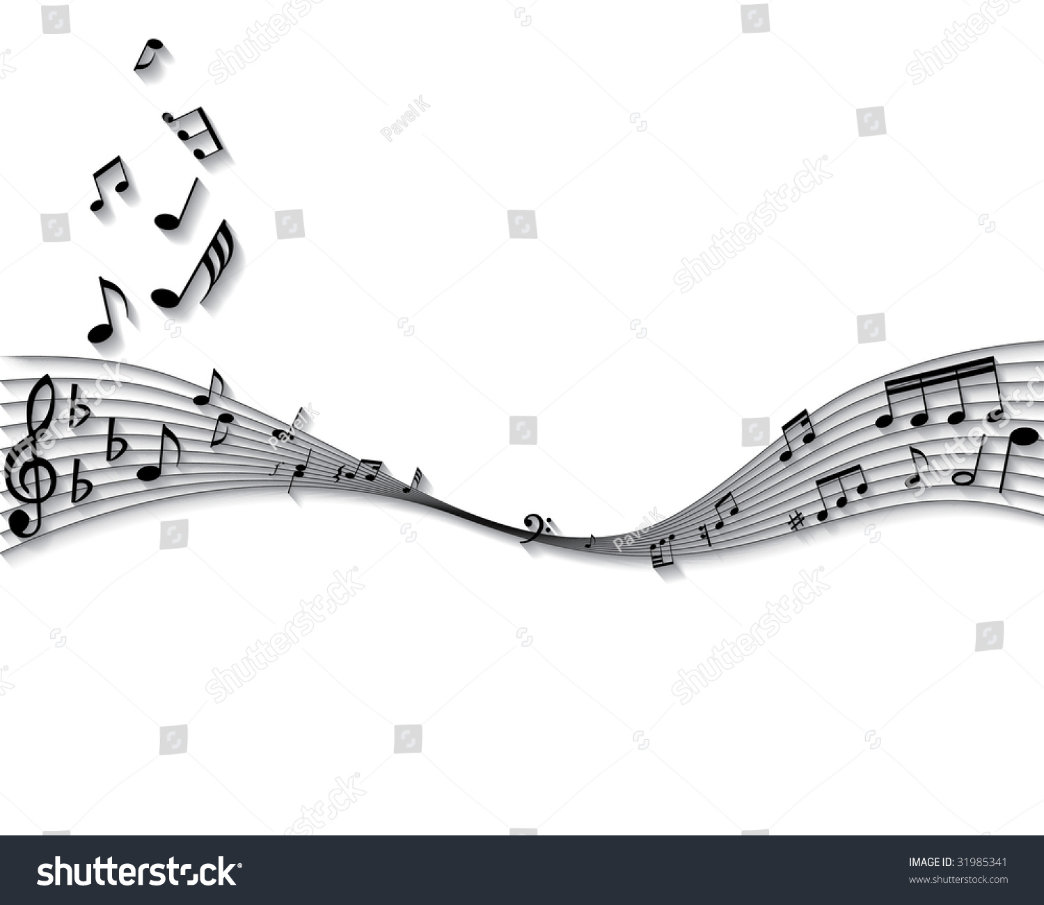 Vector Musical Notes Staff Background Design: Vector có sẵn (miễn phí ...