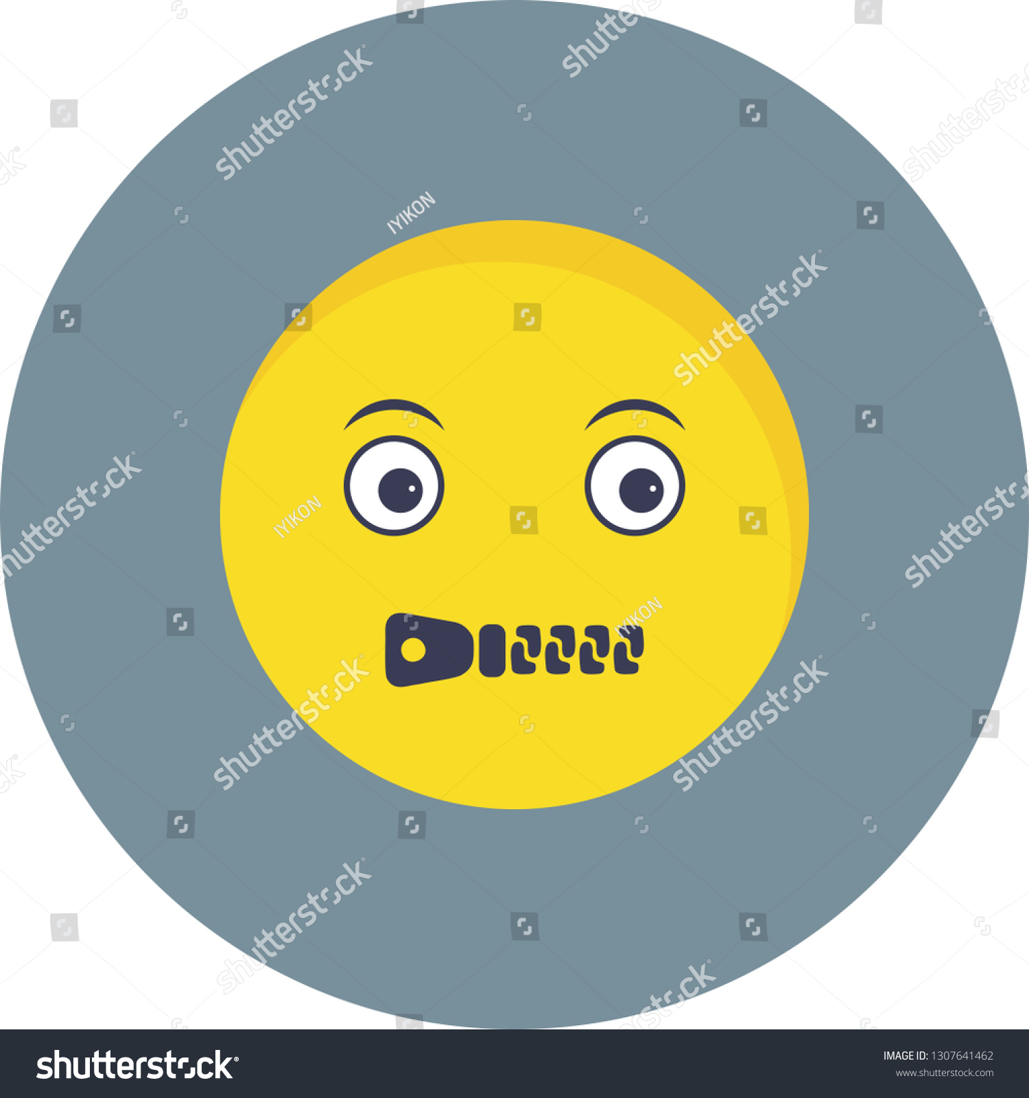 Vector Mute Emoji Icon Stock Vector (Royalty Free) 1307641462 ...