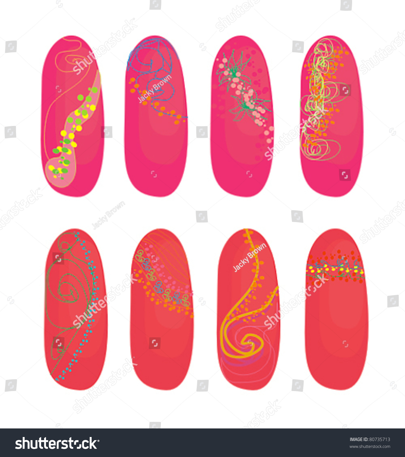 Vector Nail Designs Stock Vector (Royalty Free) 80735713 | Shutterstock