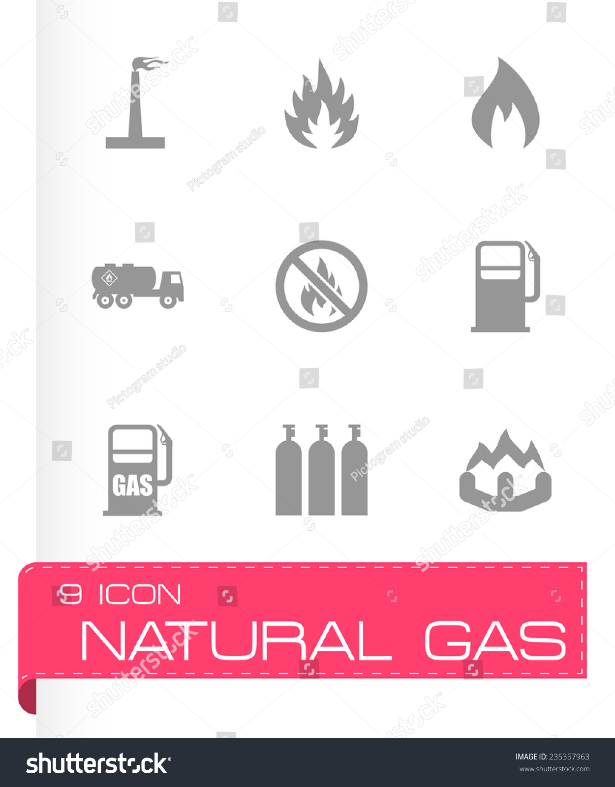 Vector Natural Gas Icon Set On Stock Vector (Royalty Free) 235357963