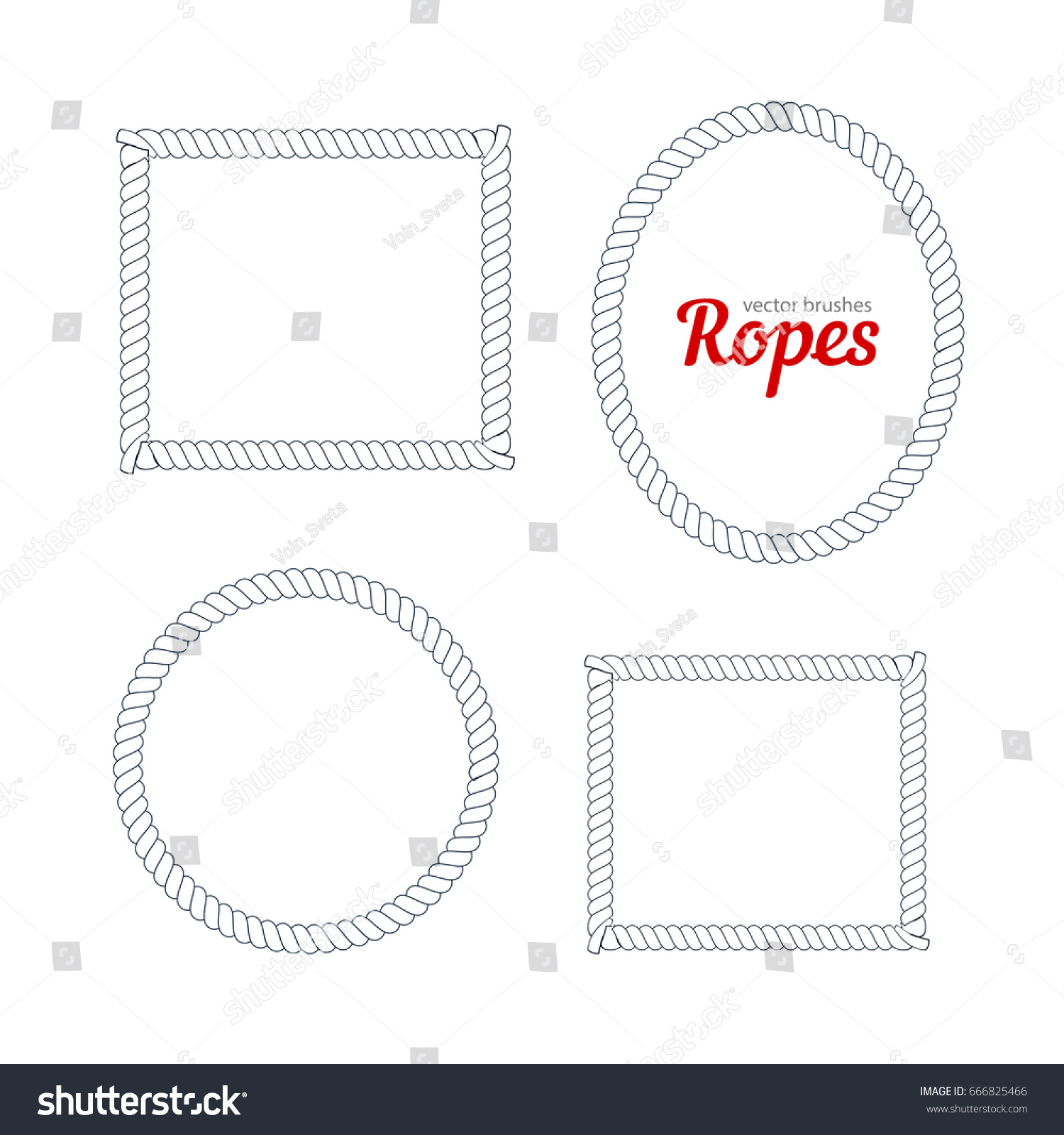 Vector Nautical Thick Rope Outline Stock Vector (Royalty Free ...