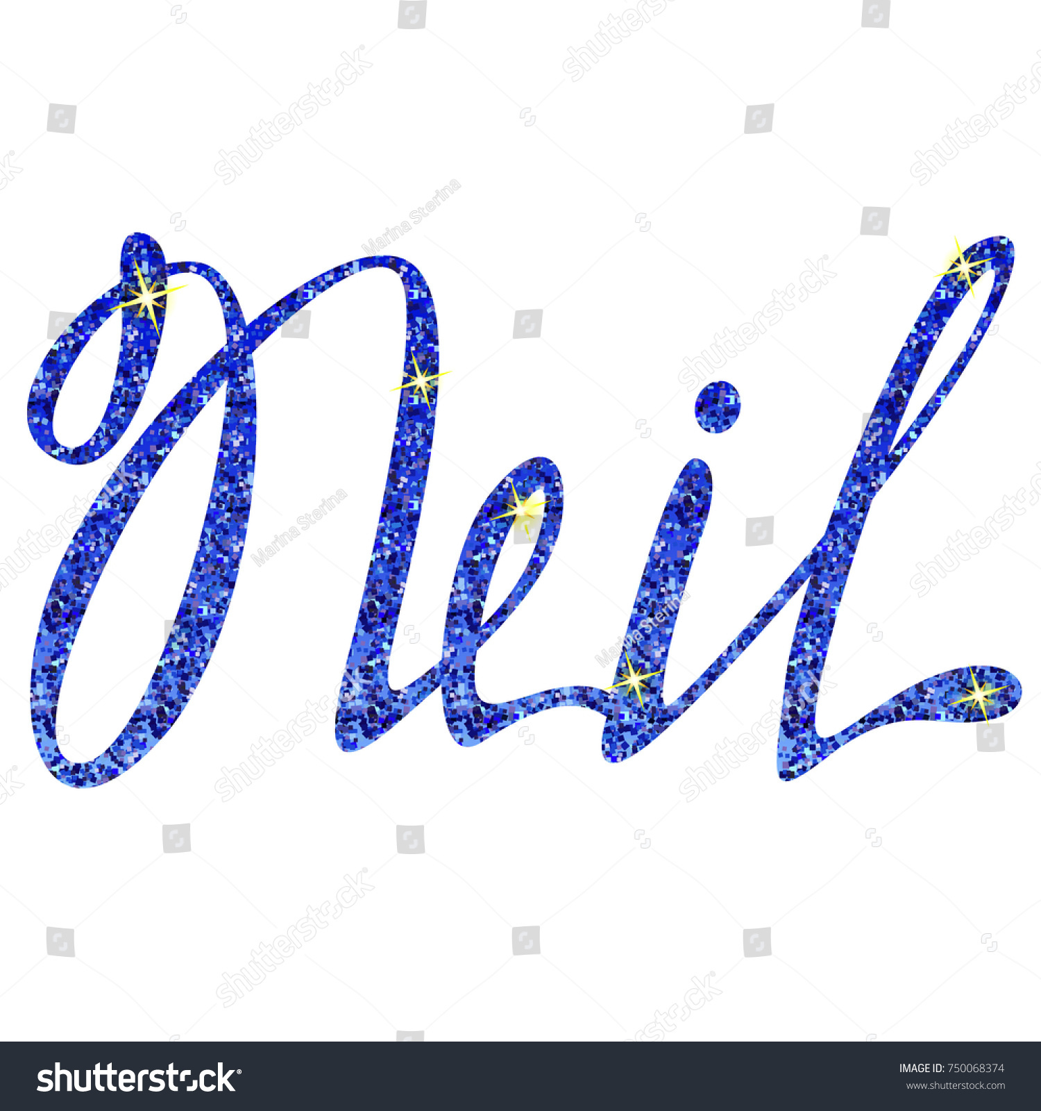 Vector Neil Name Lettering Tinsels Stock Vector (Royalty Free ...