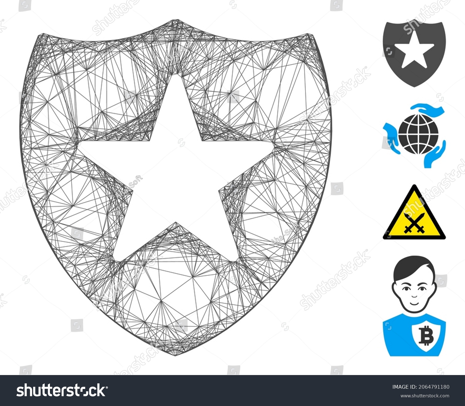 Vector Net Guard Shield Geometric Linear Stock Vector (Royalty Free ...