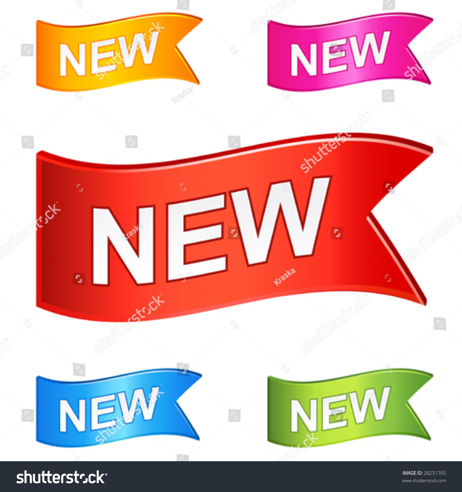 Vector New Sign 5 Colour Versions Stock Vector (Royalty Free) 28231765