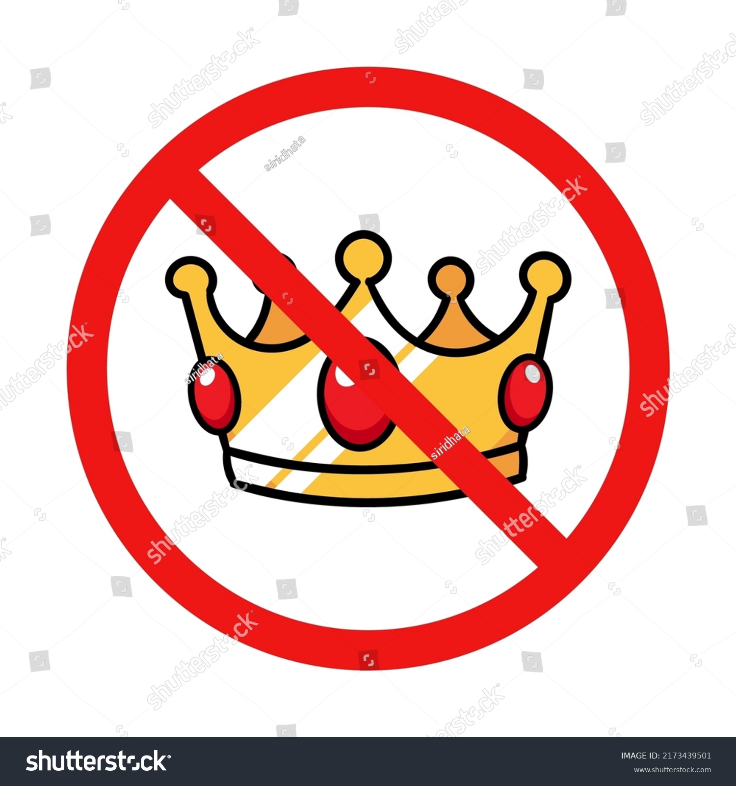 Vector No Crown Sign On White Stock Vector (Royalty Free) 2173439501 ...