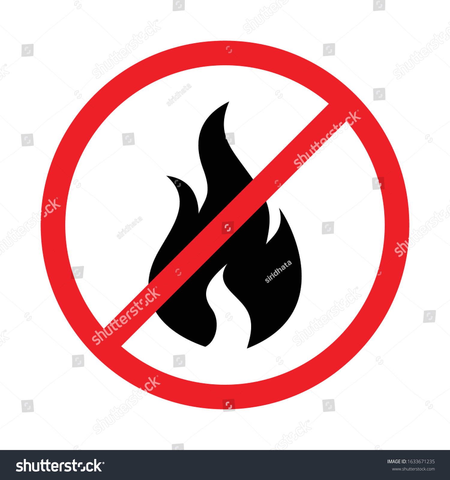 Vector No Fire Sign Illustration Stock Vector (Royalty Free) 1633671235