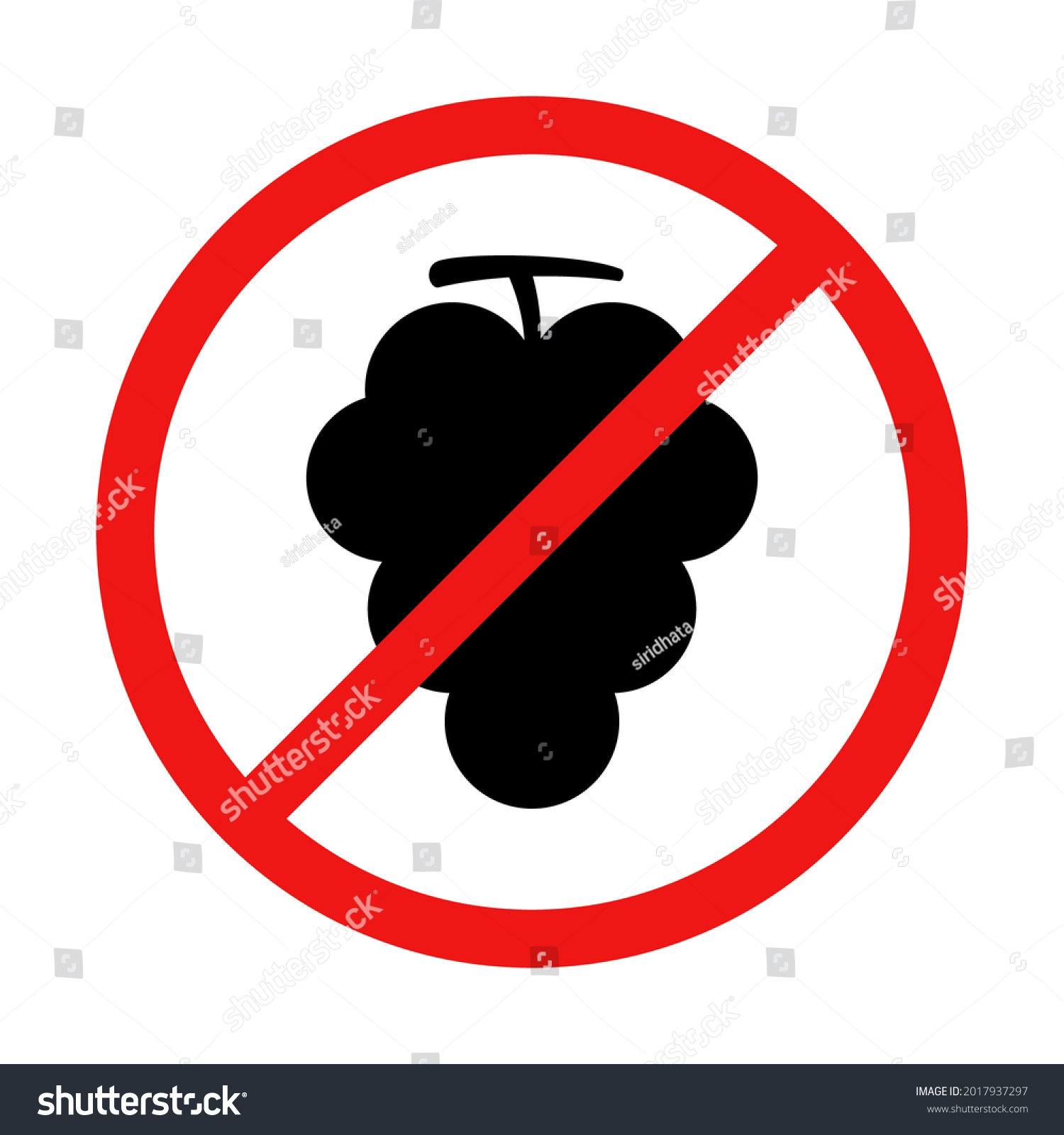 Vector No Grapes Sign Illustration Stock Vector (Royalty Free ...