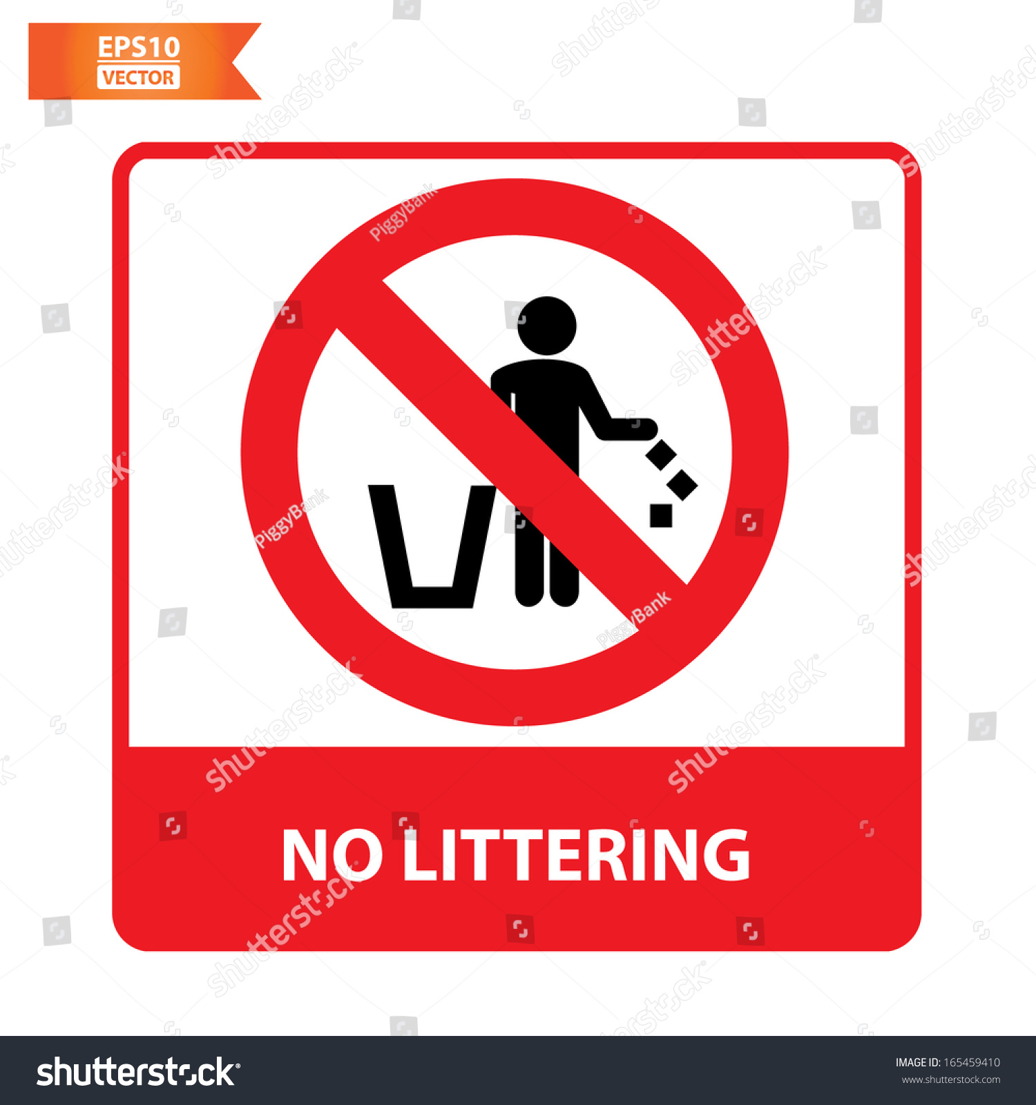 Vector No Littering Sign Eps10 Stock Vector (Royalty Free) 165459410