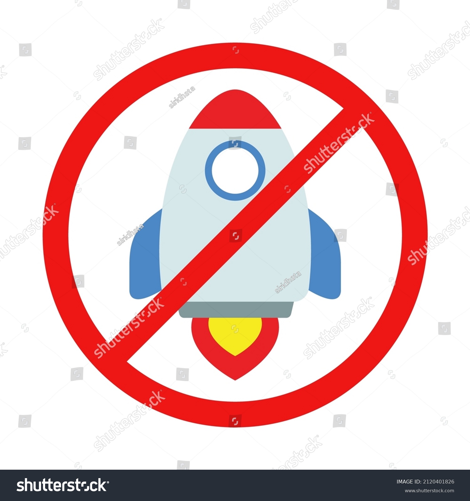 Vector No Rocket Sign On White Stock Vector (Royalty Free) 2120401826 ...
