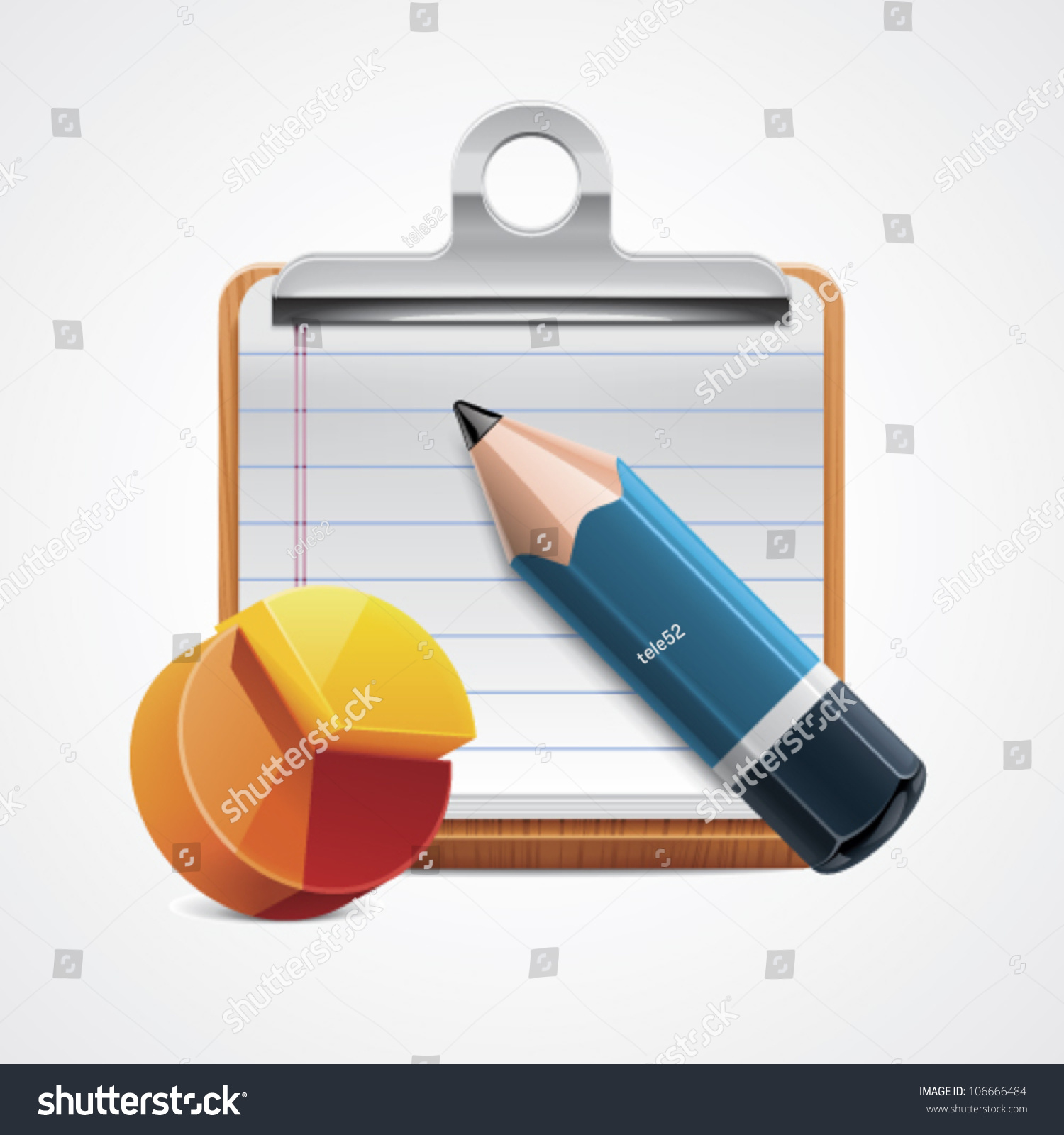 Vector Notepad Pie Chart Pencil Icon: เวกเตอร์สต็อก (ปลอดค่าลิขสิทธิ์ ...
