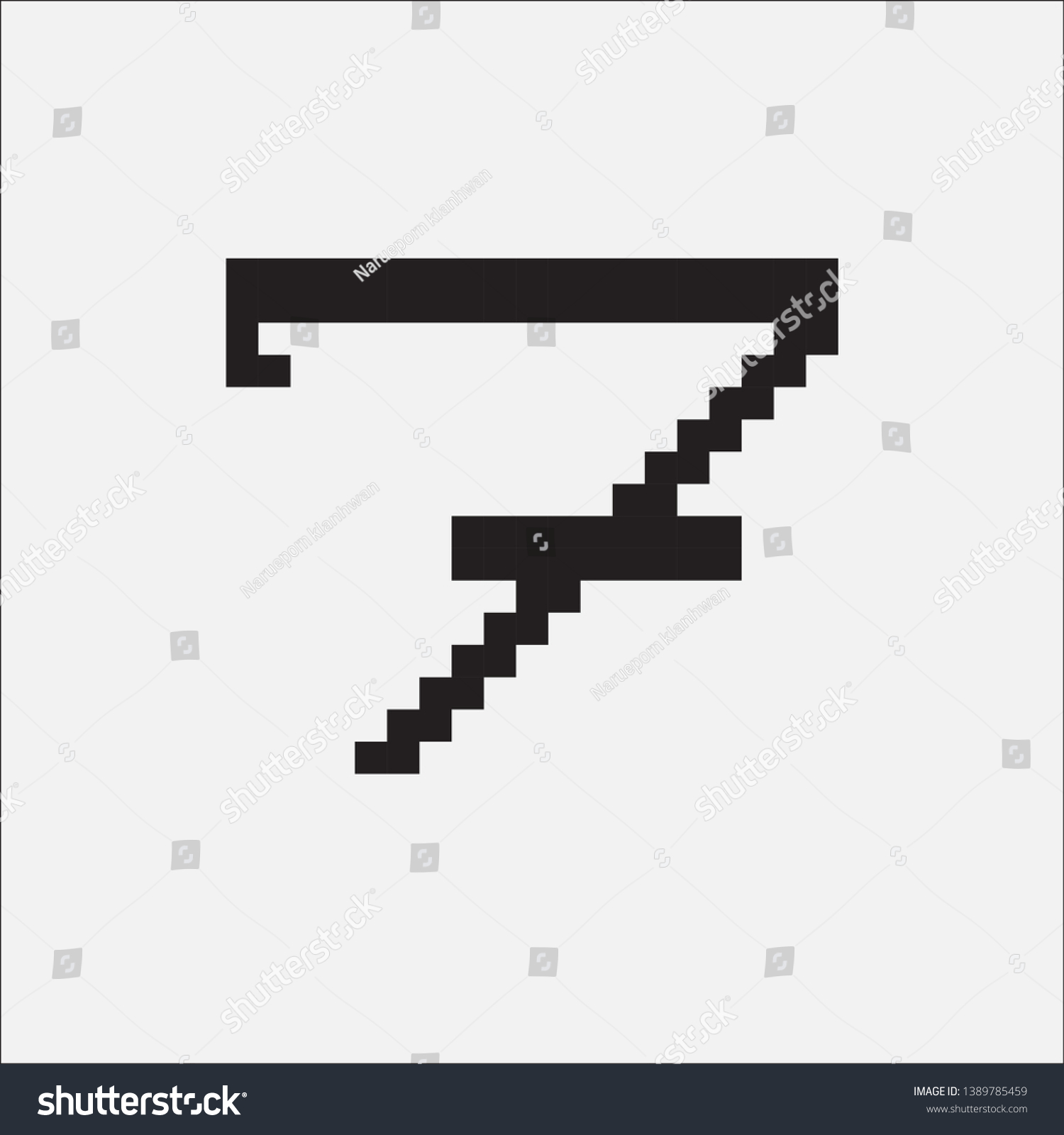 Vektor Stok Vector Number Seven Pixel Art (Tanpa Royalti) 1389785459 ...
