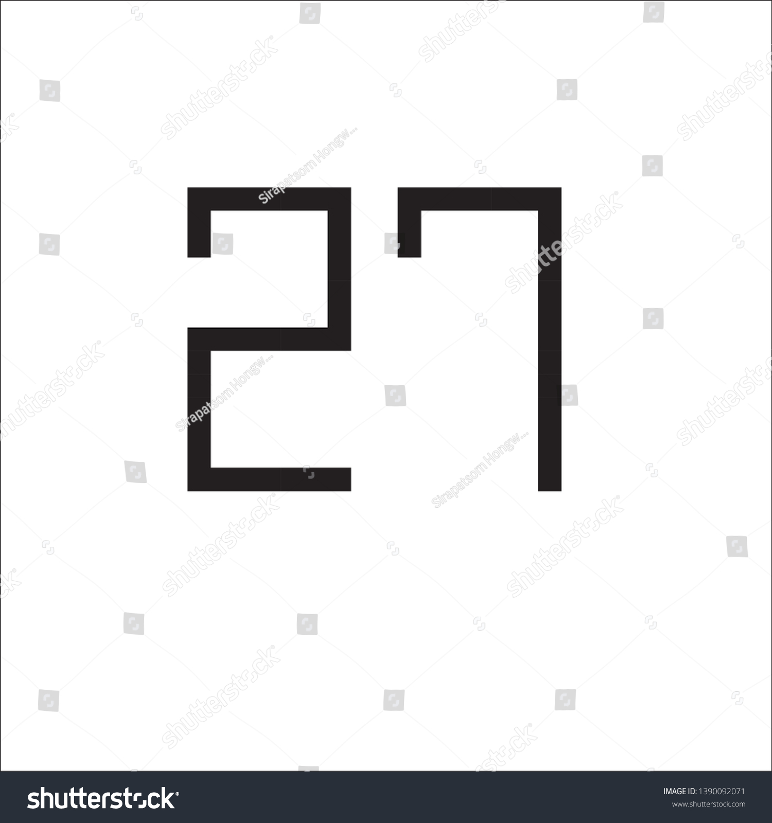 Vector Number Twentyseven Pixel Art: เวกเตอร์สต็อก (ปลอดค่าลิขสิทธิ์ ...