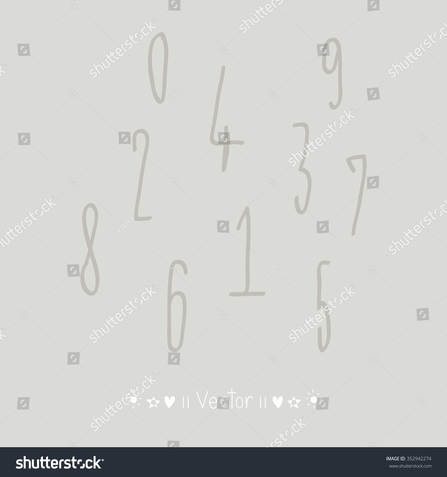 Vector Numbers Basic Math Signs Illustration: vector de stock (libre de ...