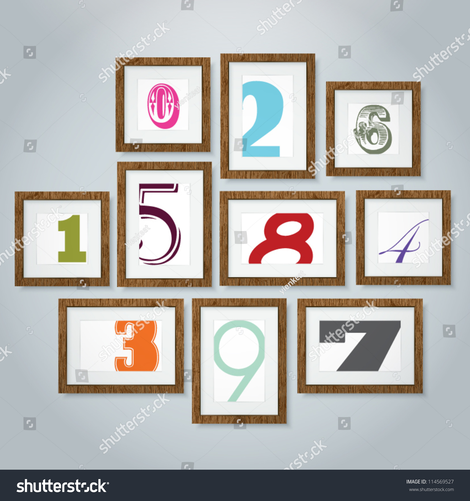 Vector Numerics Gallery Stock Vector Royalty Free 114569527 Shutterstock