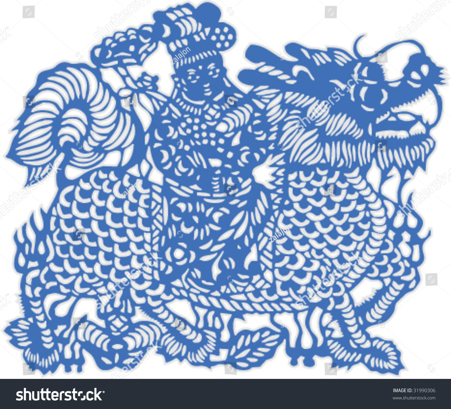 Vector Ancient Chinese Kirin Pattern Stock Vector (Royalty Free) 31990306