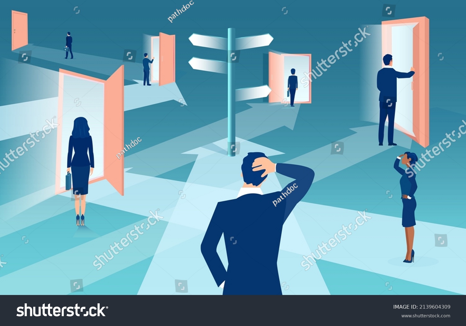 Vector Business People Choosing Right Career Stock Vector (Royalty Free ... Vector Business People Choosing Right Career Stock Vector (Royalty Free ...