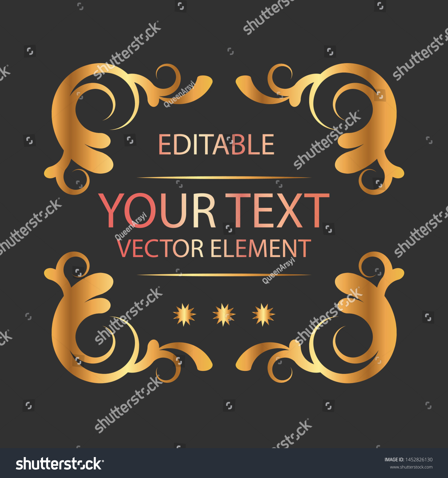 Vector Gold Gradient Frame Stock Vector (Royalty Free) 1452826130 ...