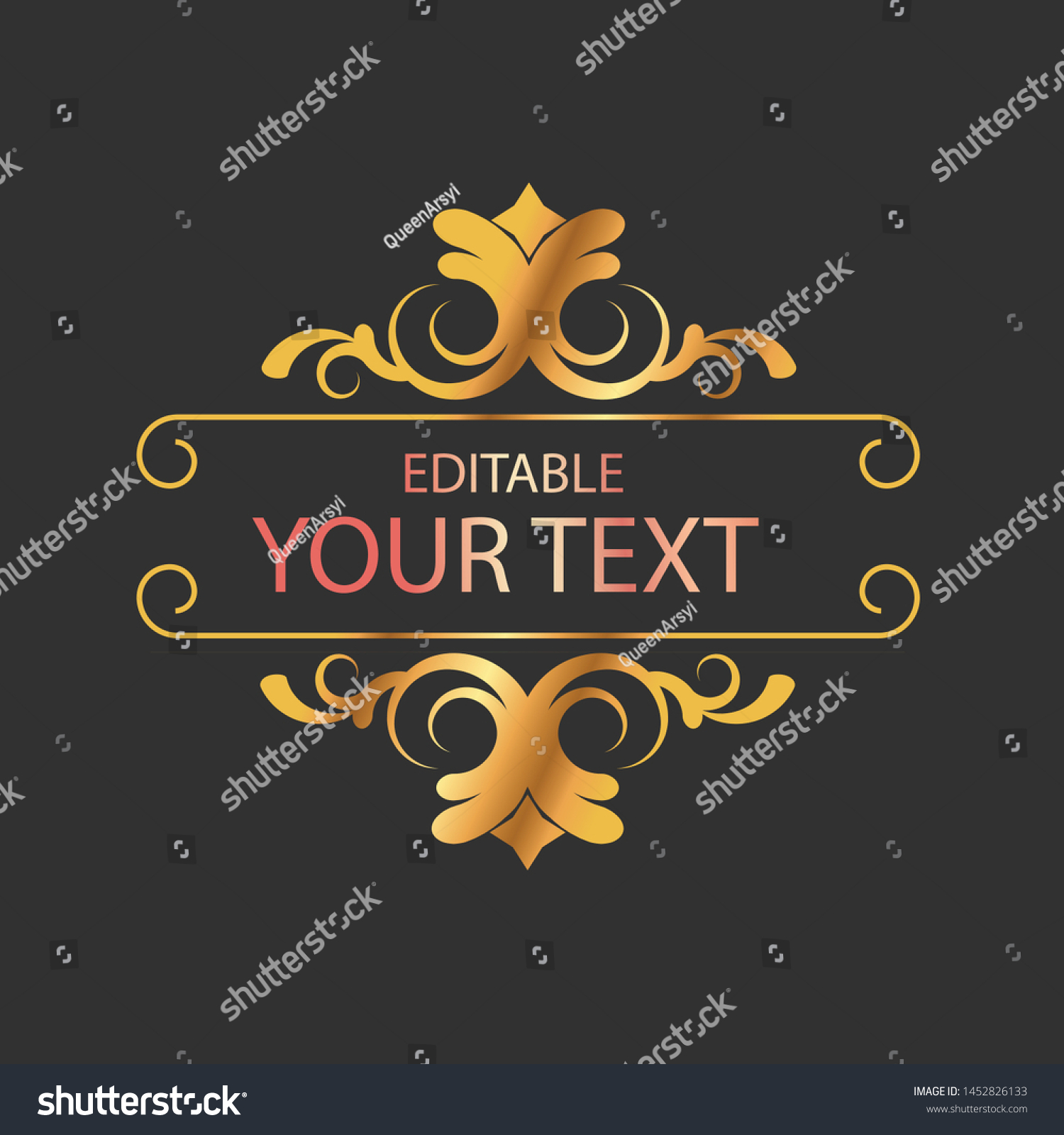 Vector Gold Gradient Frame Stock Vector (Royalty Free) 1452826133 ...
