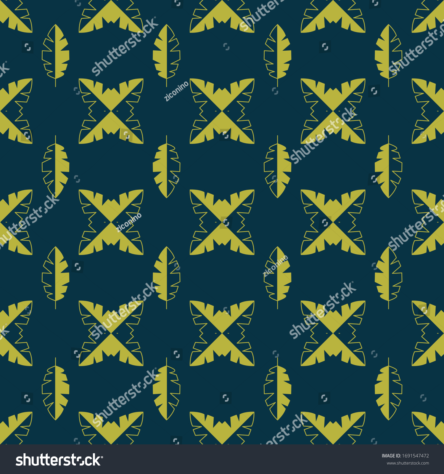 Vector Golden Leaf Pattern Stock Vector (Royalty Free) 1691547472 ...
