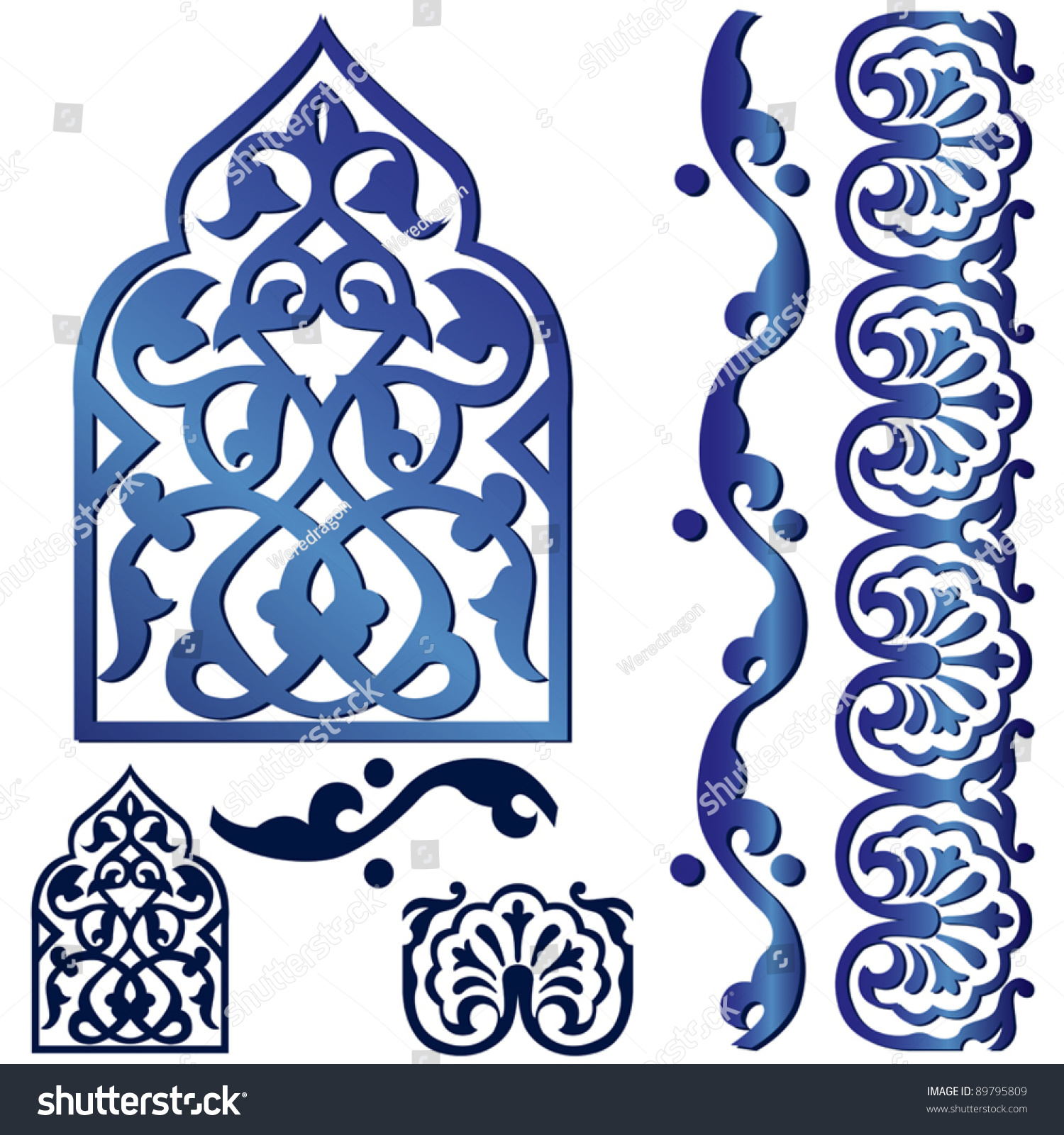 Vector Islamic Design Element On White Stock Vector (Royalty Free) 89795809