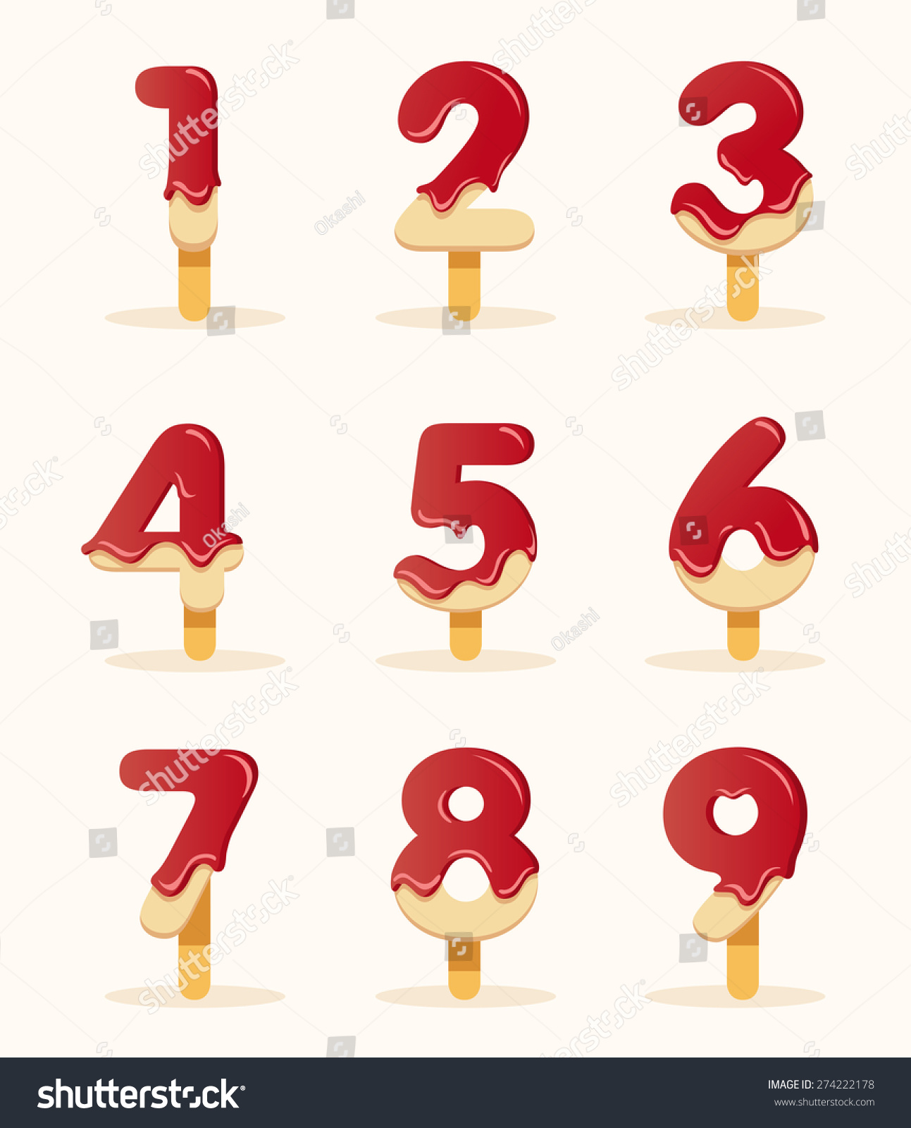 Vector Popsicle Numbers Vector Illustration Stock Vector (Royalty Free ...