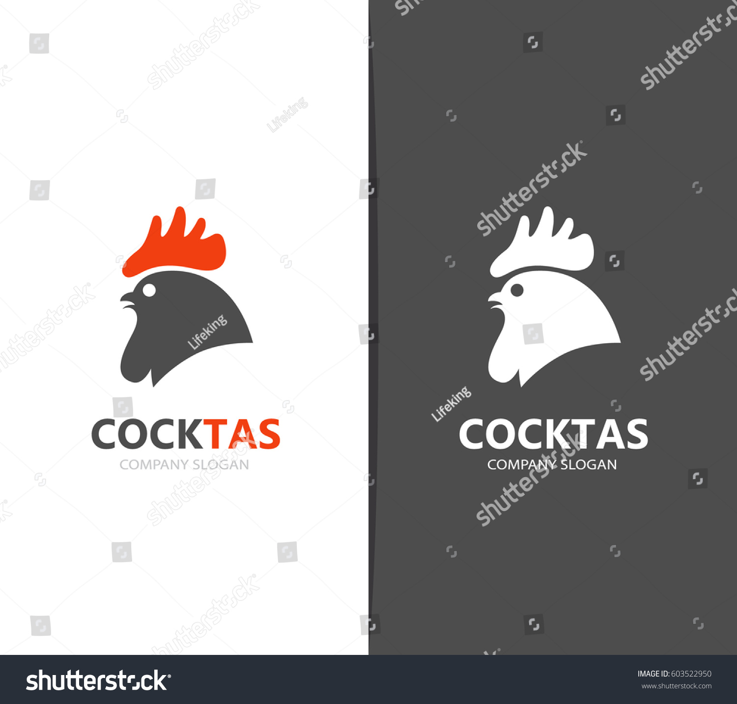 Vector Red Rooster Cock Logo Combination Stock Vector Royalty Free