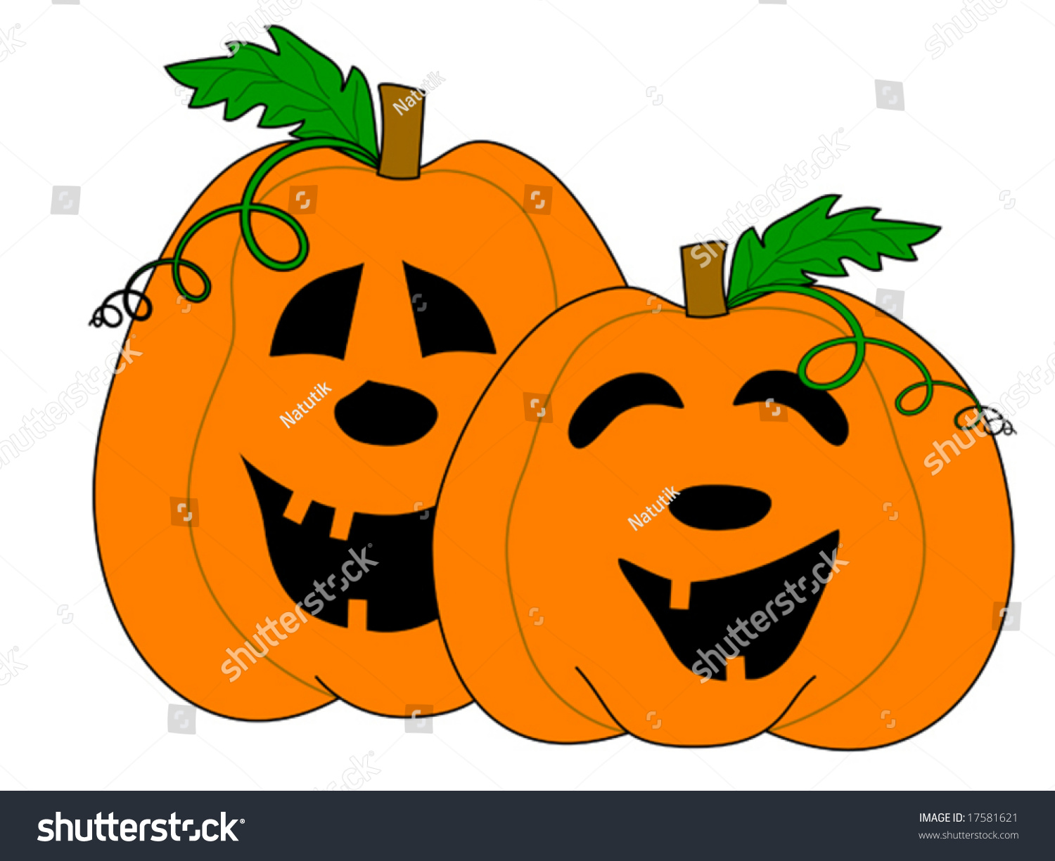 Vector Smiling Pumpkins Faces Stock Vector (Royalty Free) 17581621 ...