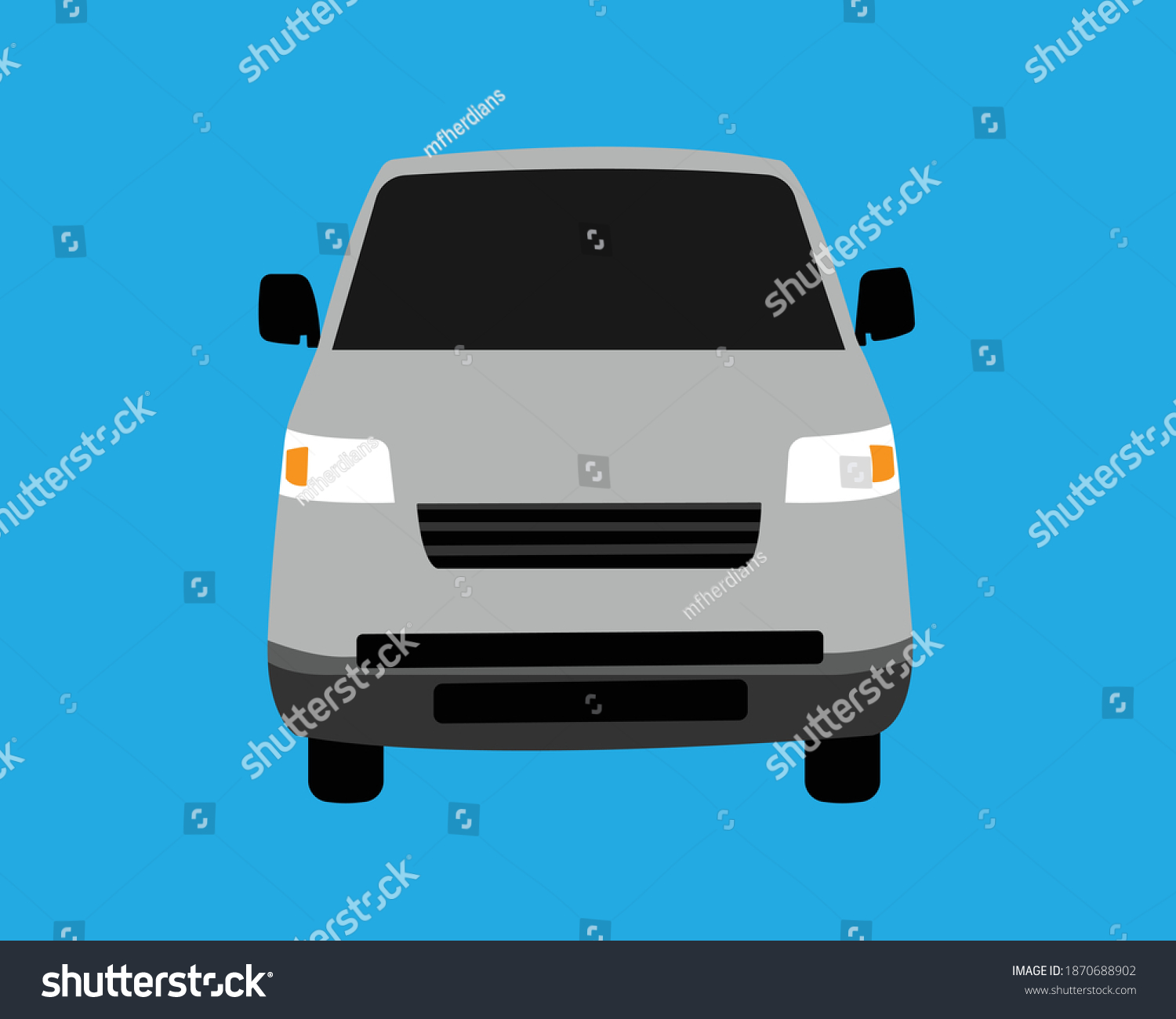 Vector Van Front View Stock Vector (Royalty Free) 1870688902 | Shutterstock