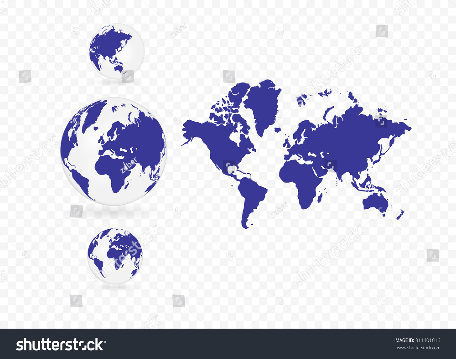 Vector World Map Stock Vector (Royalty Free) 311401016 | Shutterstock