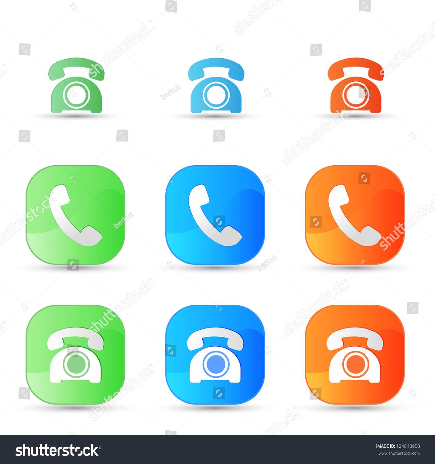 Vector Old Phone Icons Stock Vector (Royalty Free) 124848958