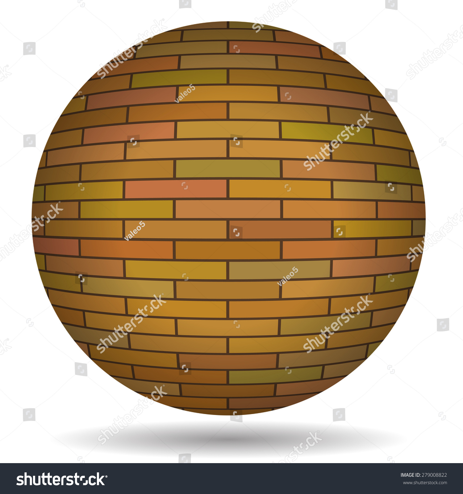 Vector Old Red Brick Circle Isolated Stock Vector (Royalty Free) 279008822