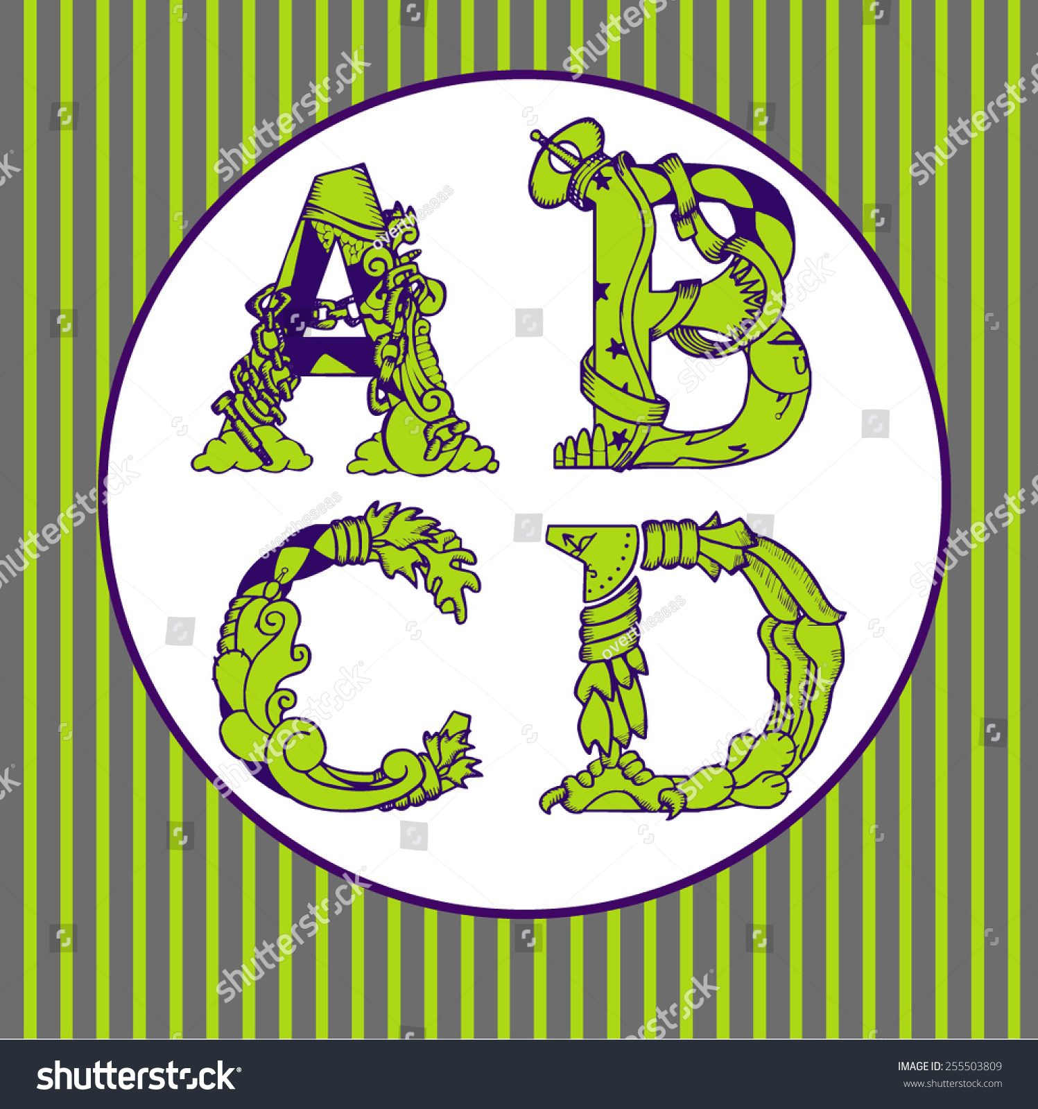 Vector Old Style Hand Drawn Font Stock Vector (Royalty Free) 255503809 ...
