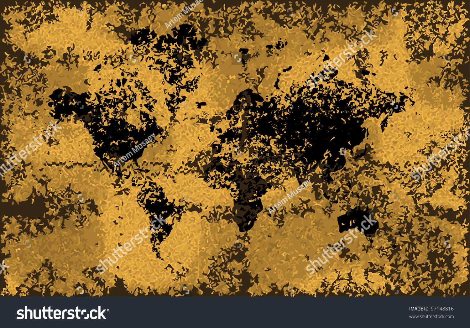 Vector Old World Map Stock Vector (Royalty Free) 97148816 | Shutterstock