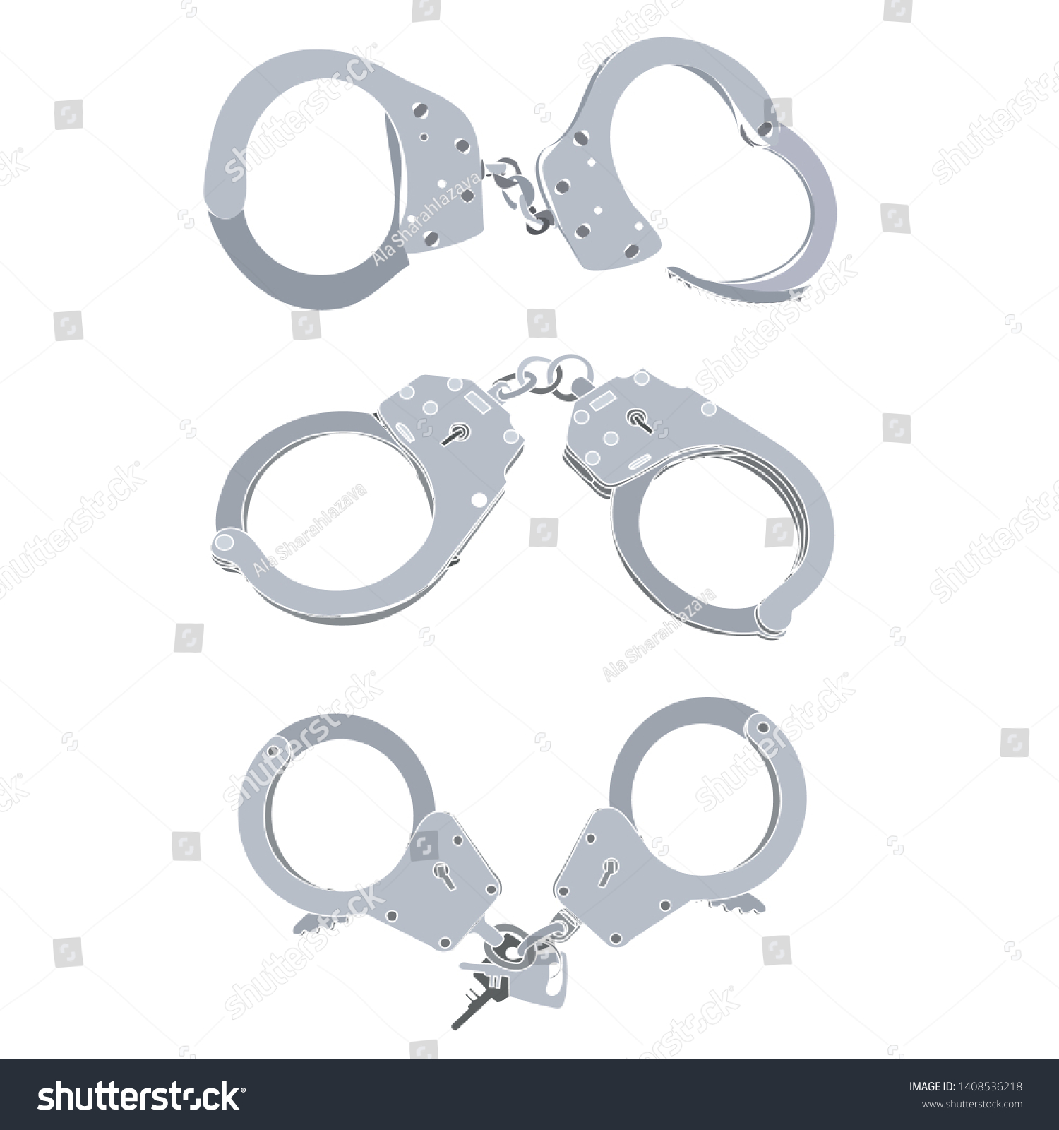 Vector On White Background Gray Handcuffs Stock Vector (Royalty Free ...