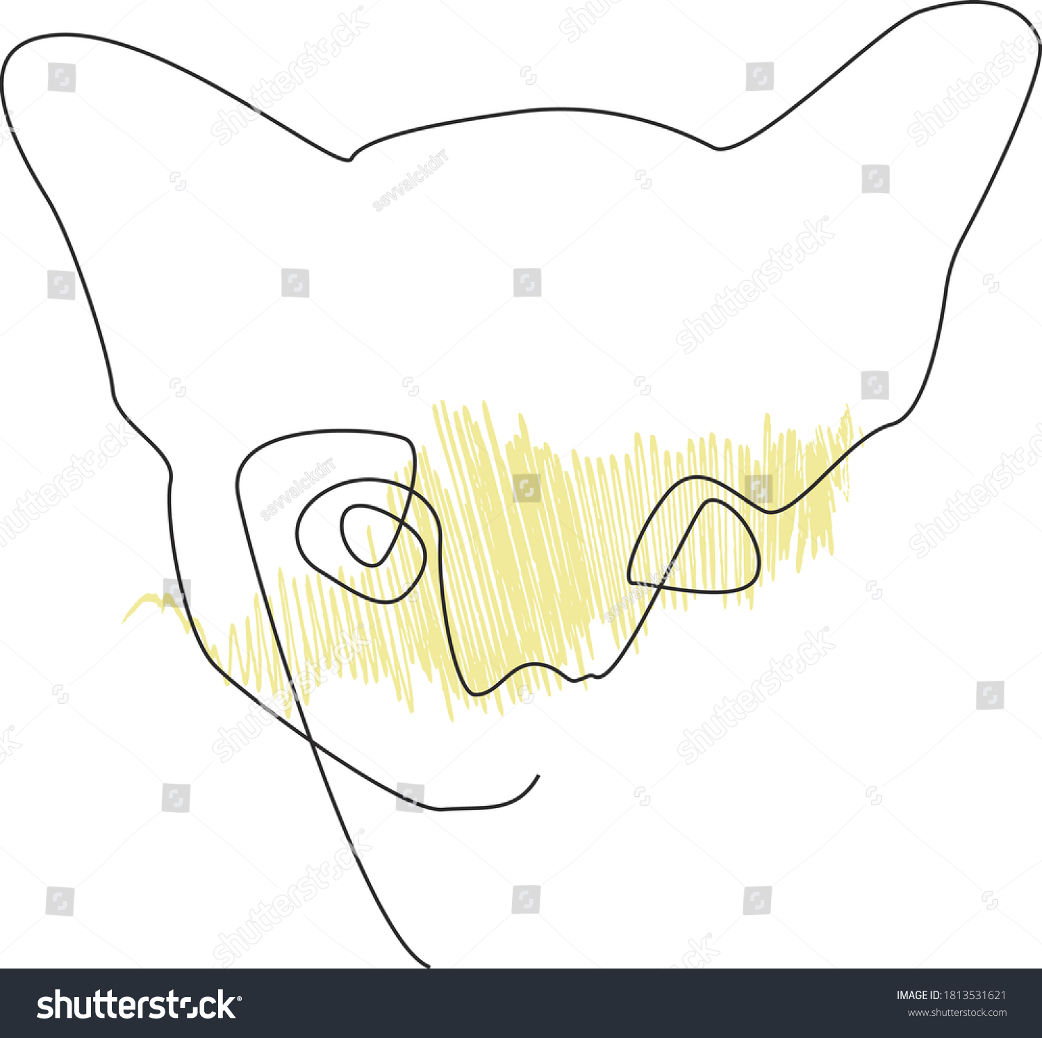 Vector One Line Cat Drawing Stock Vector (Royalty Free) 1813531621 ...