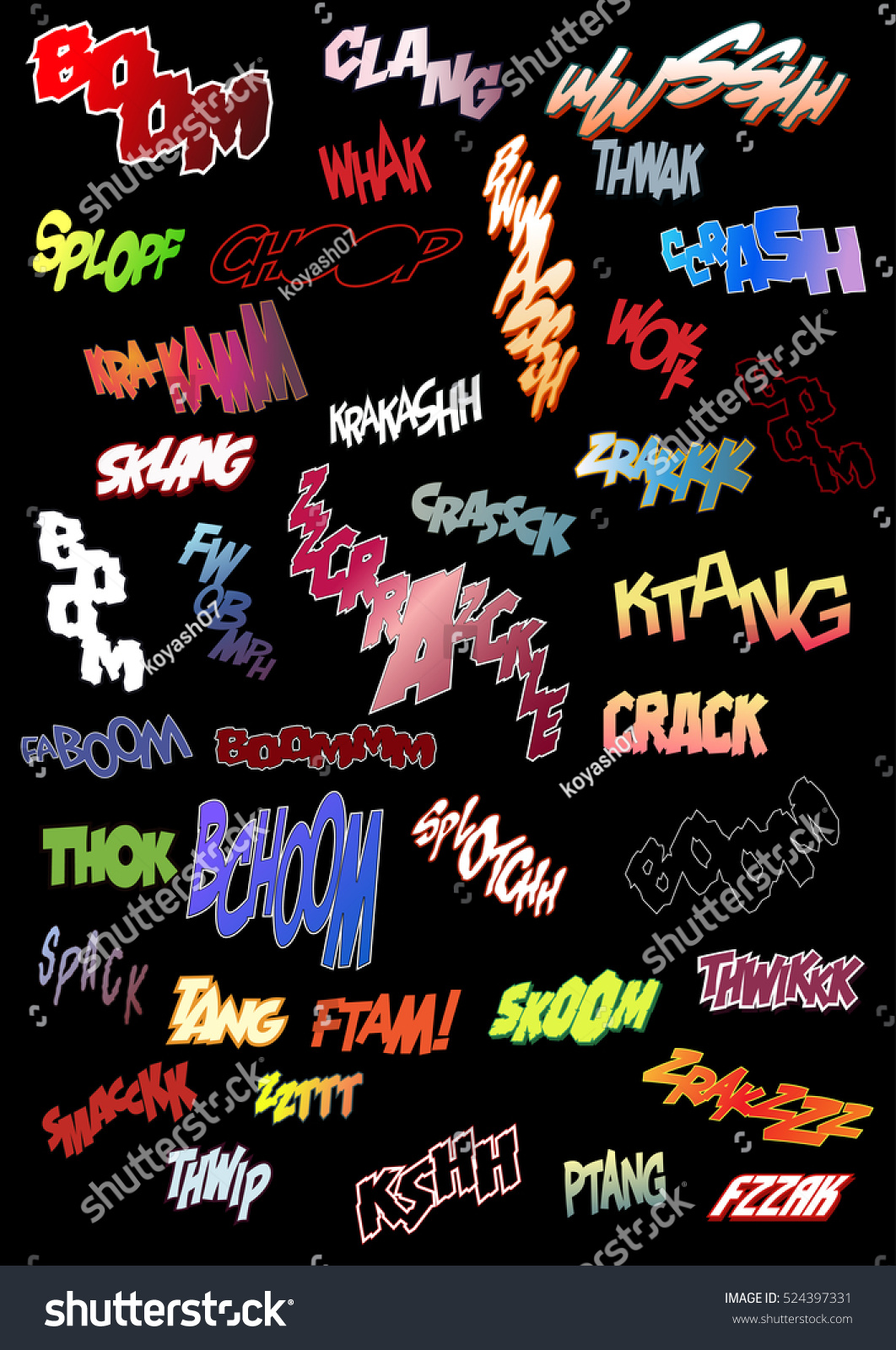 Vector Onomatopoeia Effects Comic Book Sounds Stock Vector 524397331 ...