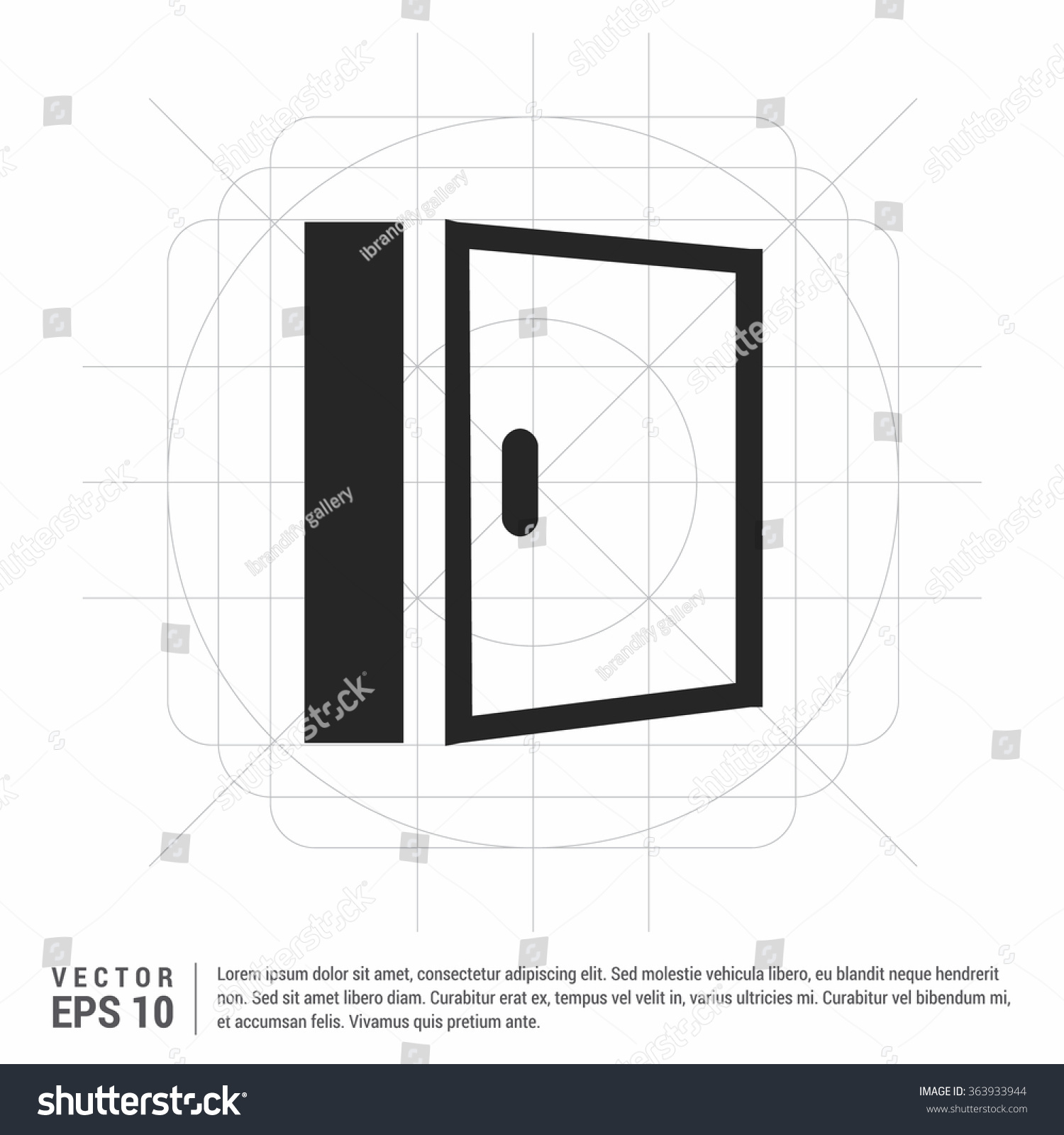 Vector Open Door Icon: vector de stock (libre de regalías) 363933944 ... Vector Open Door Icon: vector de stock (libre de regalías) 363933944 ...